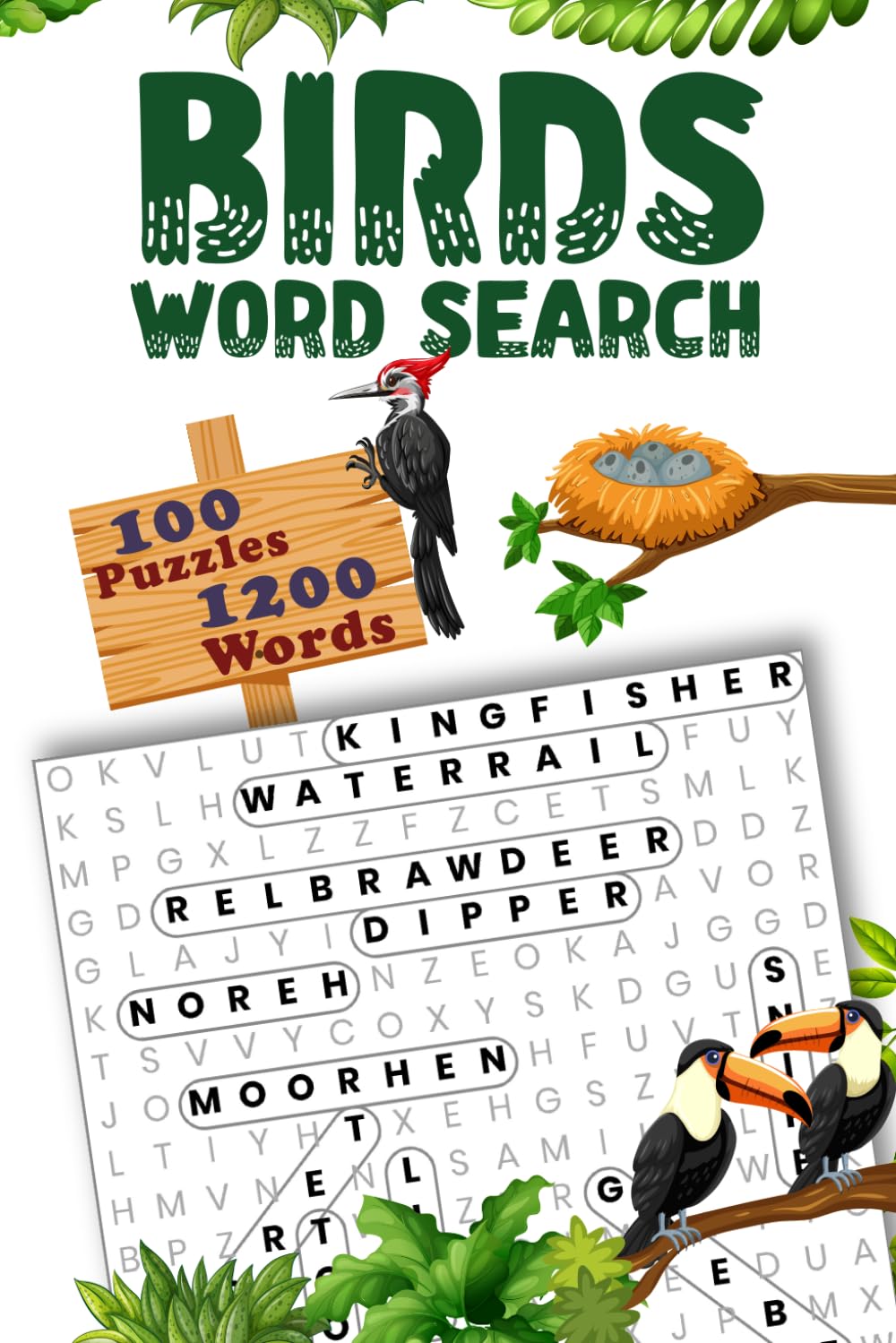 Birds Word Search: Large Print Educational Bird Themed Word Search ...