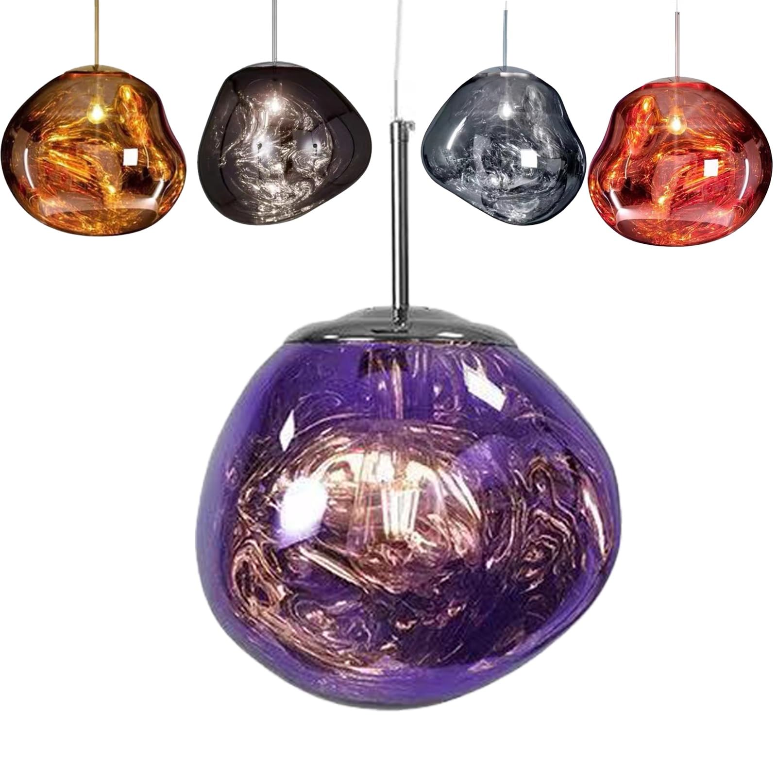 Violet Glass Shade Pendant Light Jeka Metaltryk Pendant Lamp White