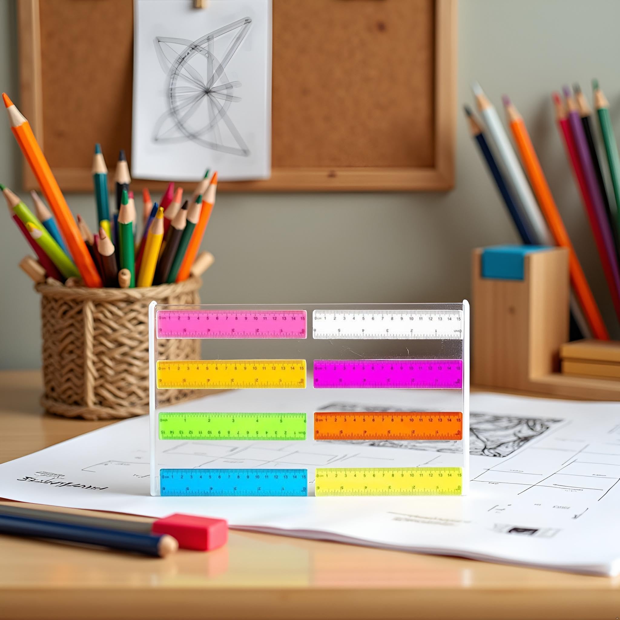 8 Pack Assorted Color Rulers Ruler 6 Inch - Clear Rulers - Assorted ...
