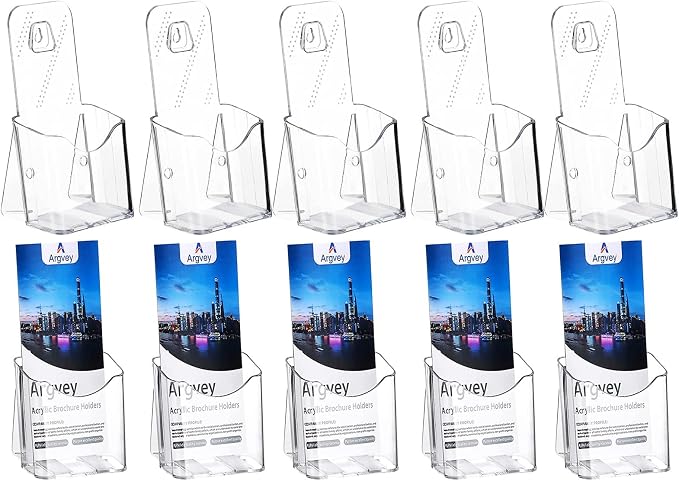 Acrylic Brochure Holder 4x9 Inch, Clear Pamphlet Holder Display Stand ...