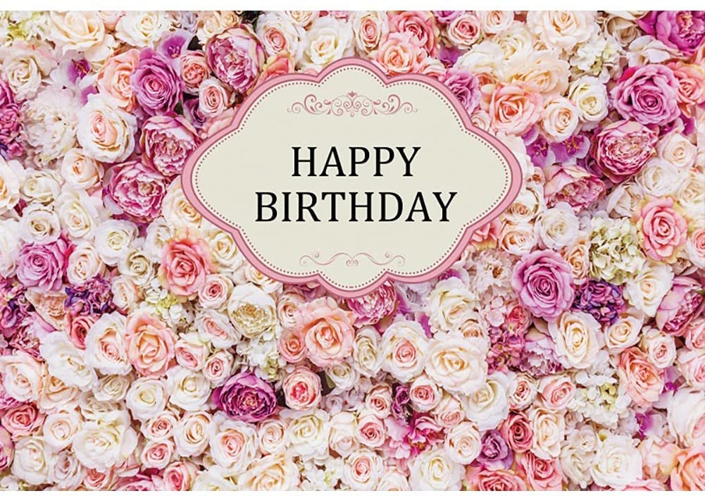 Amazon.com: Yeele 10x8ft Rose Birthday Backdrop Pink Red Blossom ...