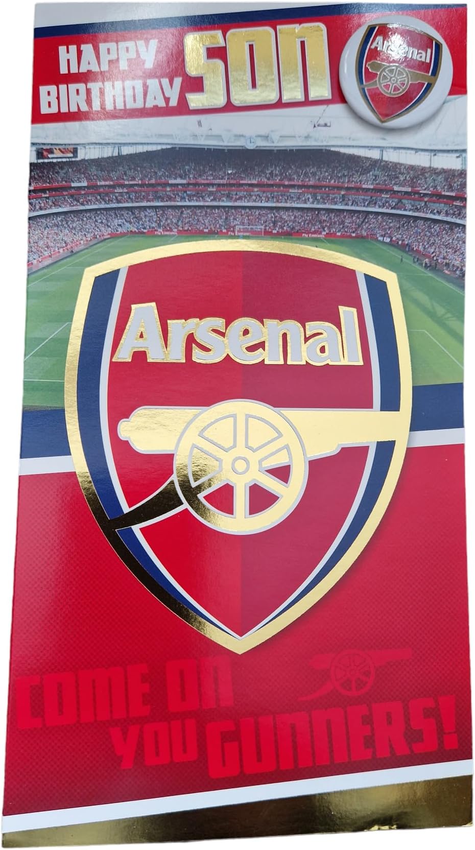 Arsenal FC Crest Come On You Gunners 'Happy Birthday Son' Birthday Card ...