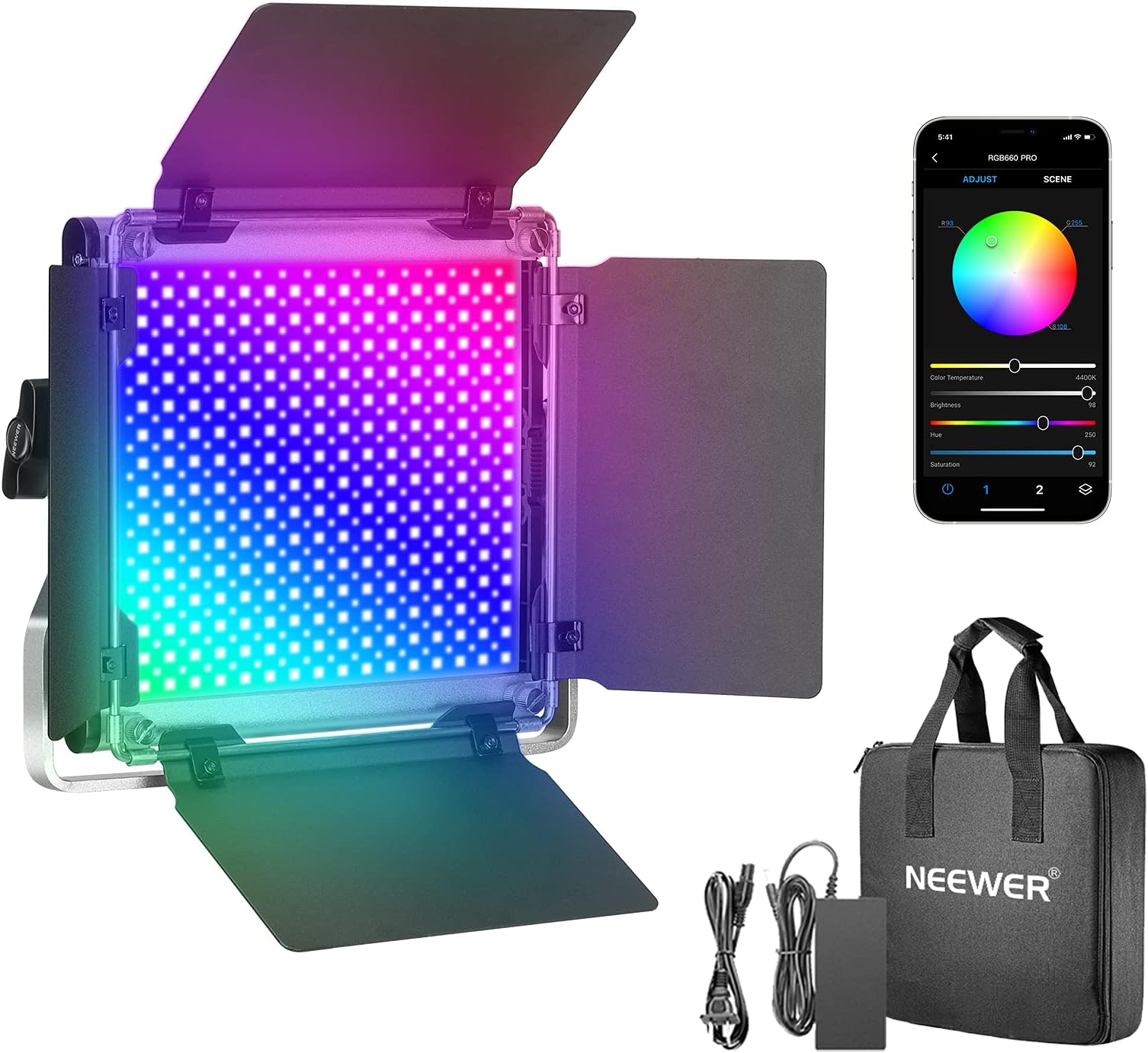 Amazon.com : Neewer Upgraded 660 LED Video Light Dimmable Bi-Color LED ...