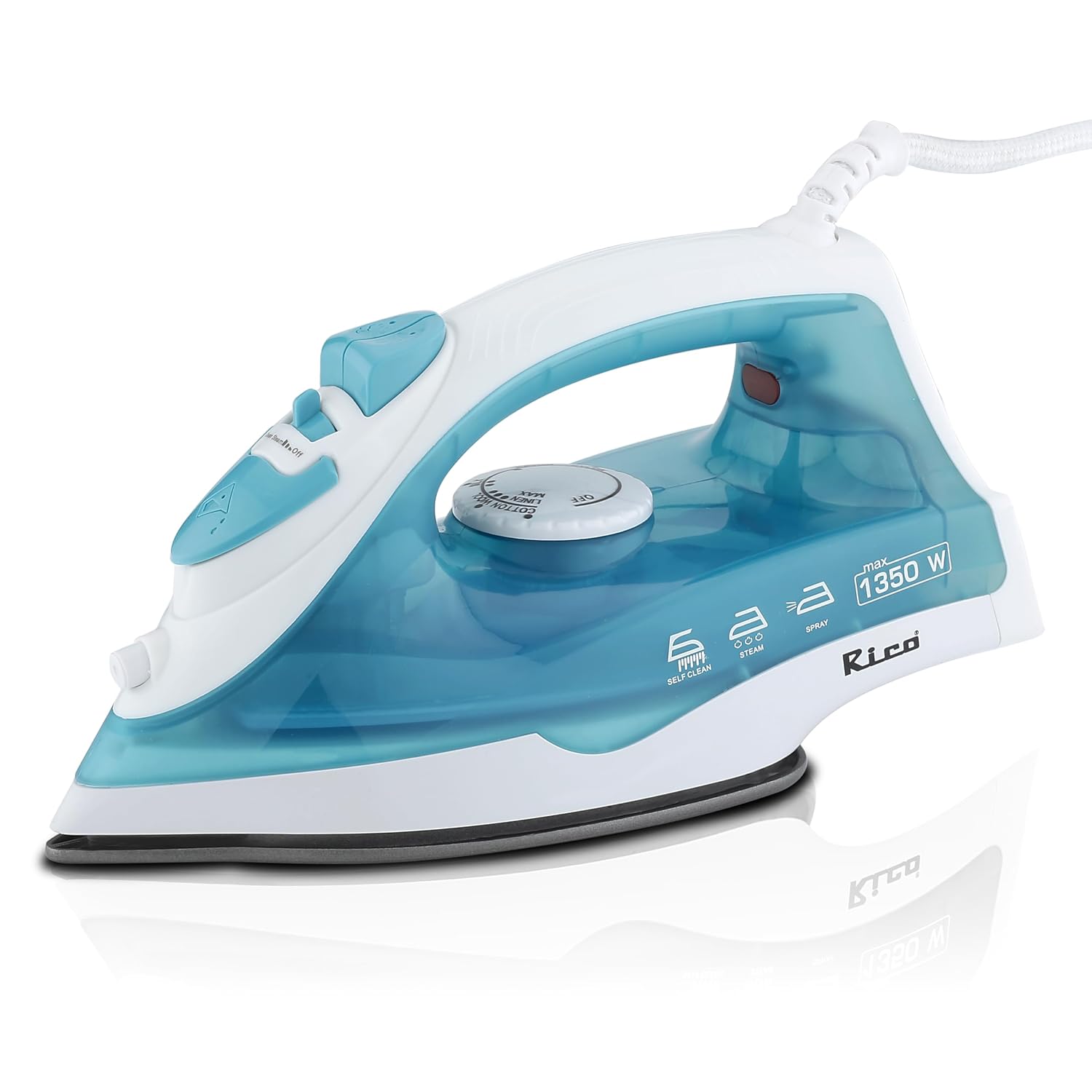 Buy Rico 1350W Light Weight Steam Iron Press for Clothes | Non Stick ...
