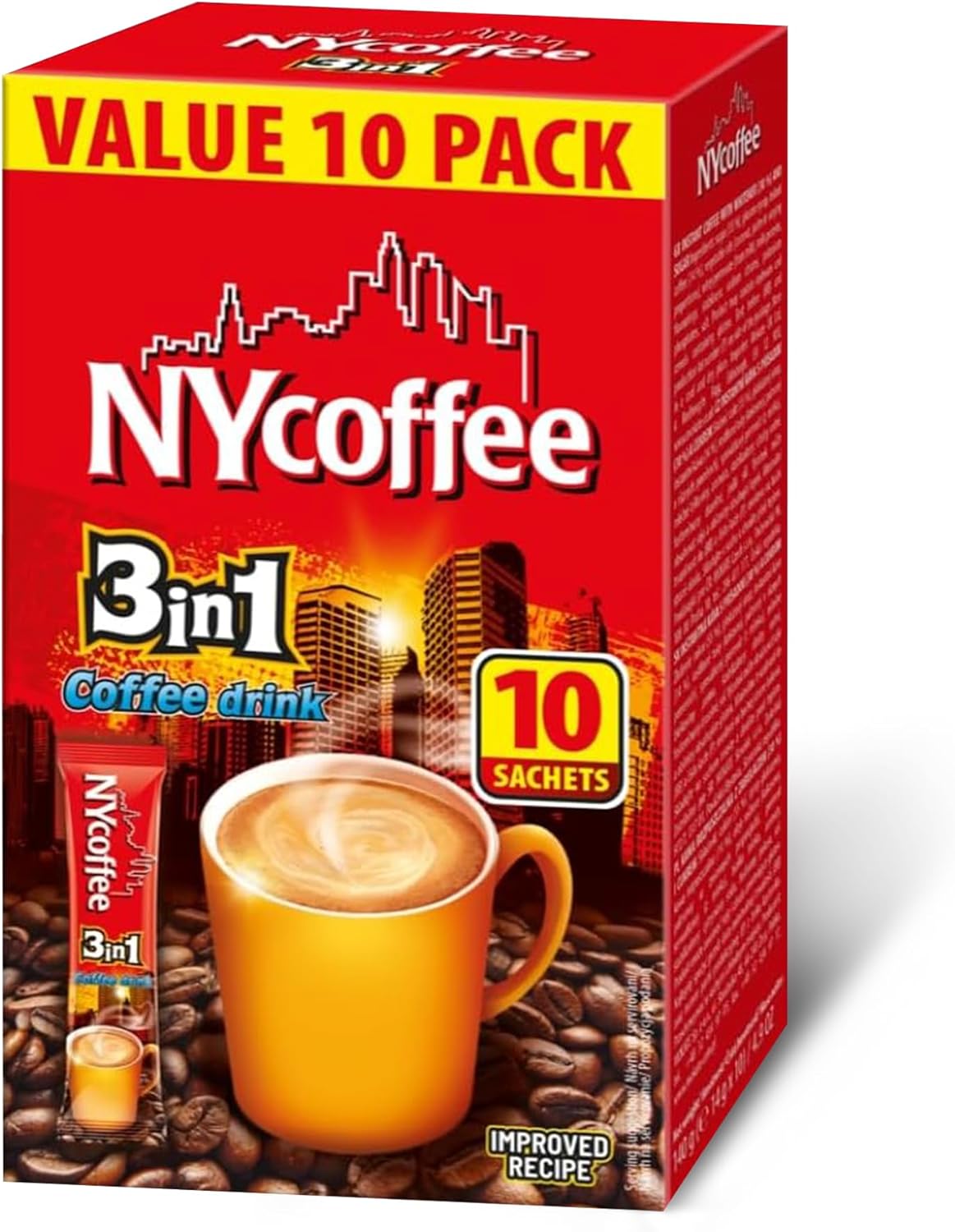 NY Coffee 3-in-1 Coffee Sachets, 5 Boxes Rich Flavoured Coffee Sachets ...