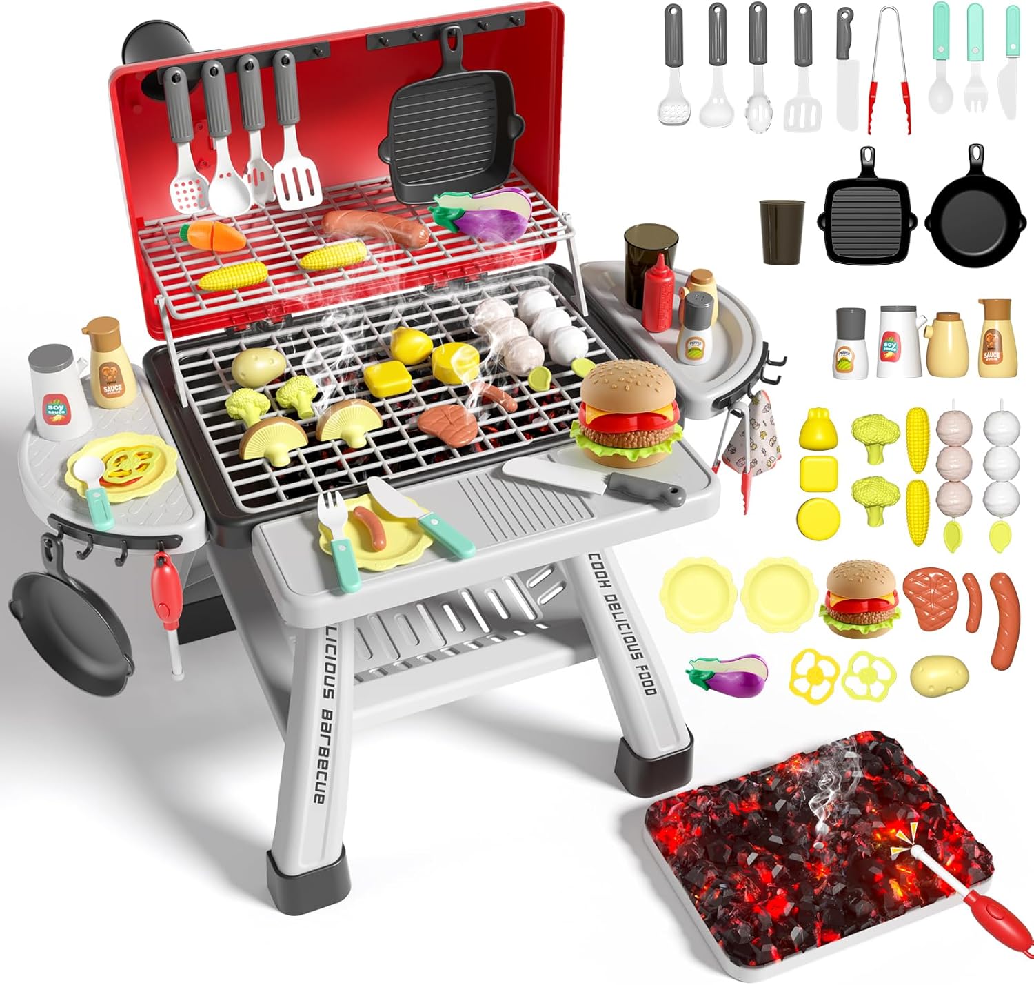 Amazon.com: BLF FUN Kids Kitchen Playset 3-5, BBQ Grill Toys Gifts for ...