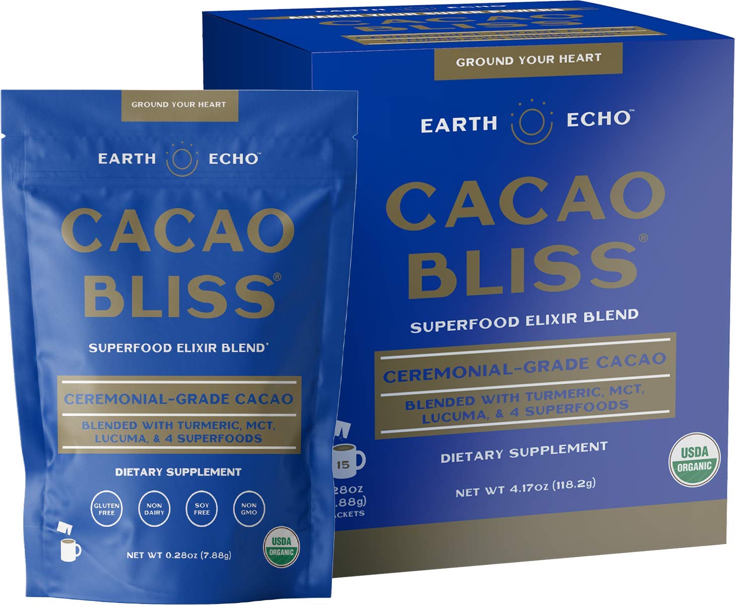 Amazon.com: Earth Echo: Cacao Bliss - Organic Chocolate Powder Mix with ...