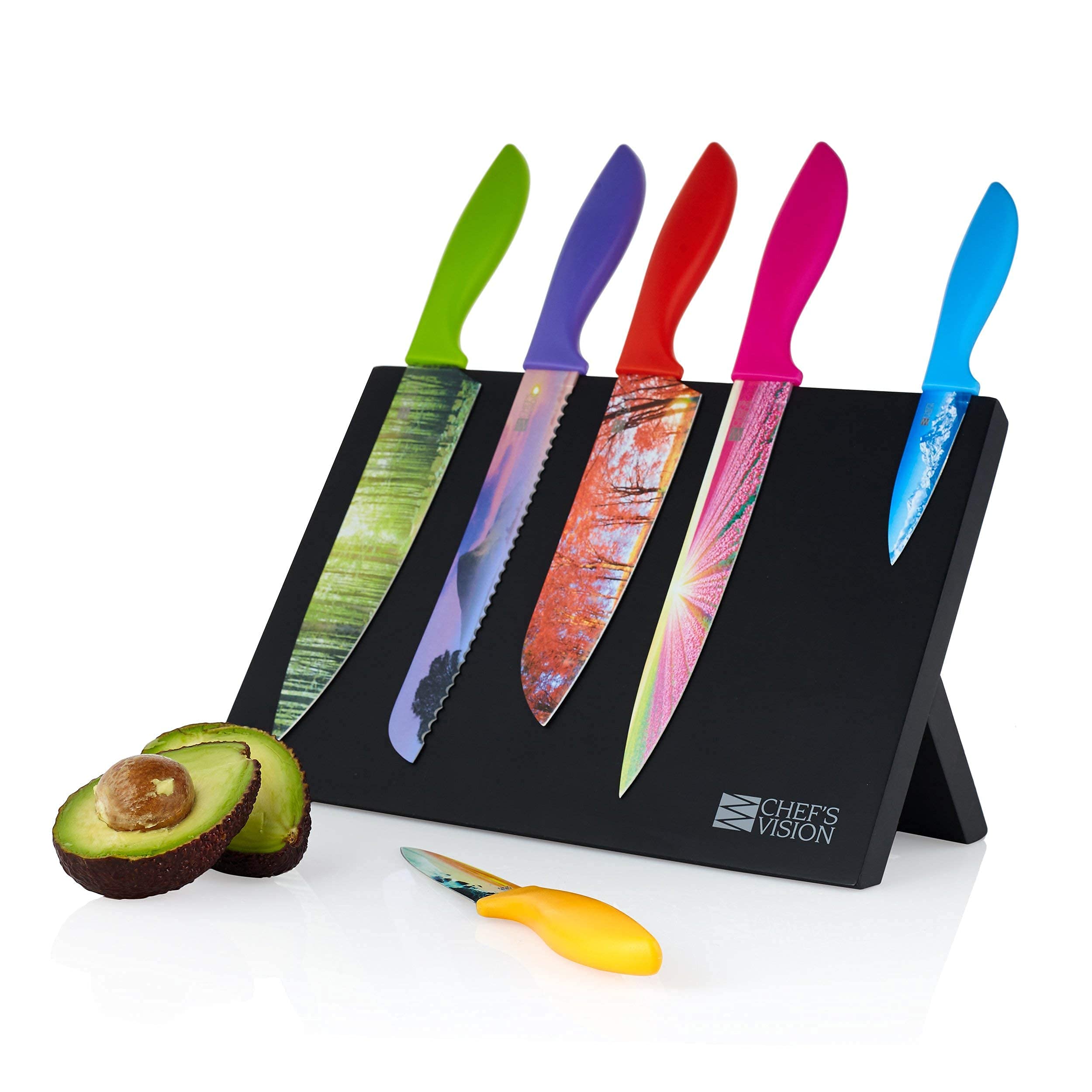 Black Magnetic Kitchen Knife Block - BEHOLD by Chef's Vision - Free ...