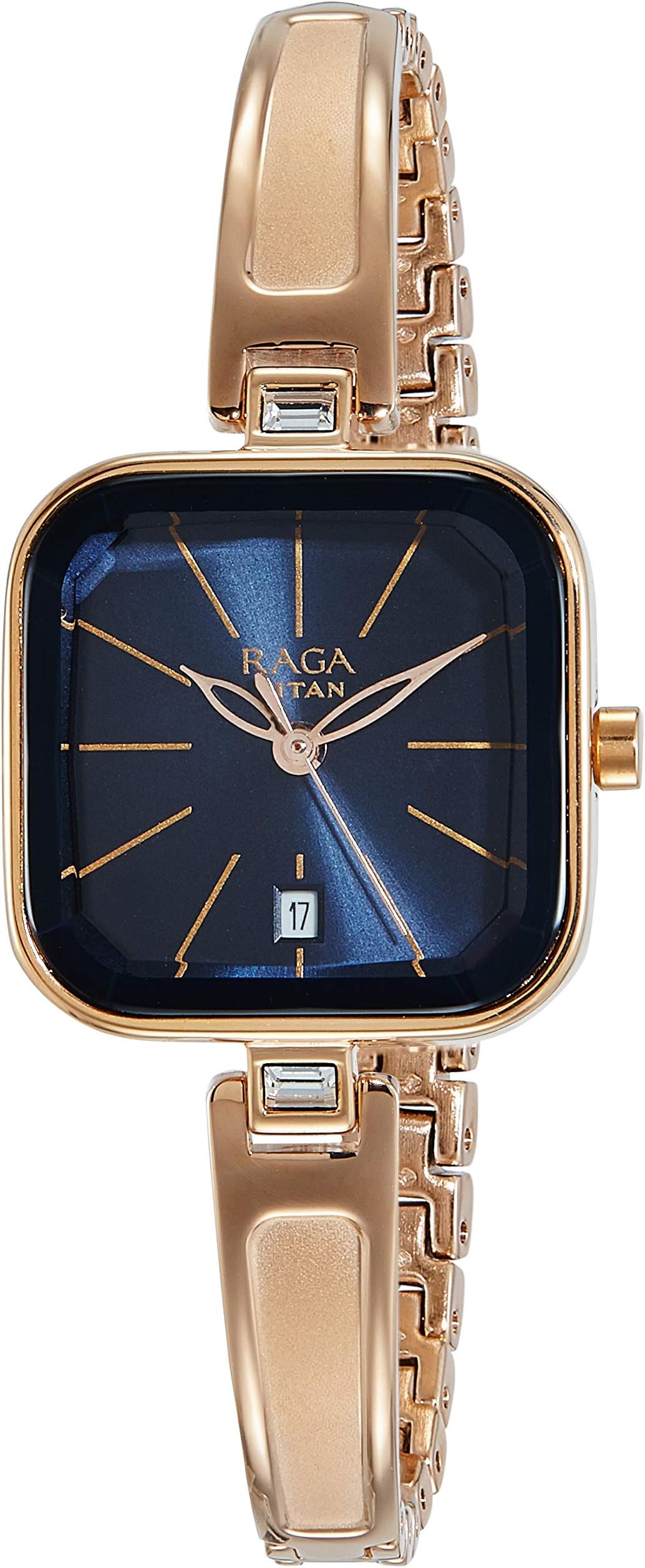 Titan Raga Women's Allure: Brown Dial with Designer Metal Strap Analog ...