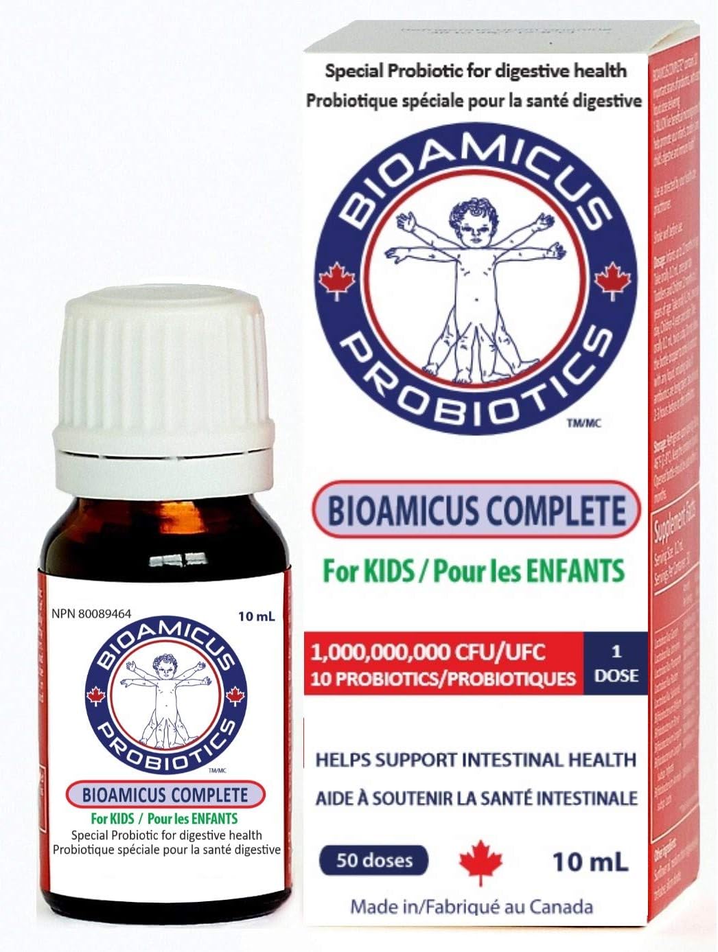 BIOAMICUS Complete Probiotic Drops for Infants & Toddlers. 10 Strains ...