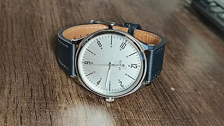 Titan Men's Minimalist Zen Analog Blue Watch: Sleek Leather Strap with ...