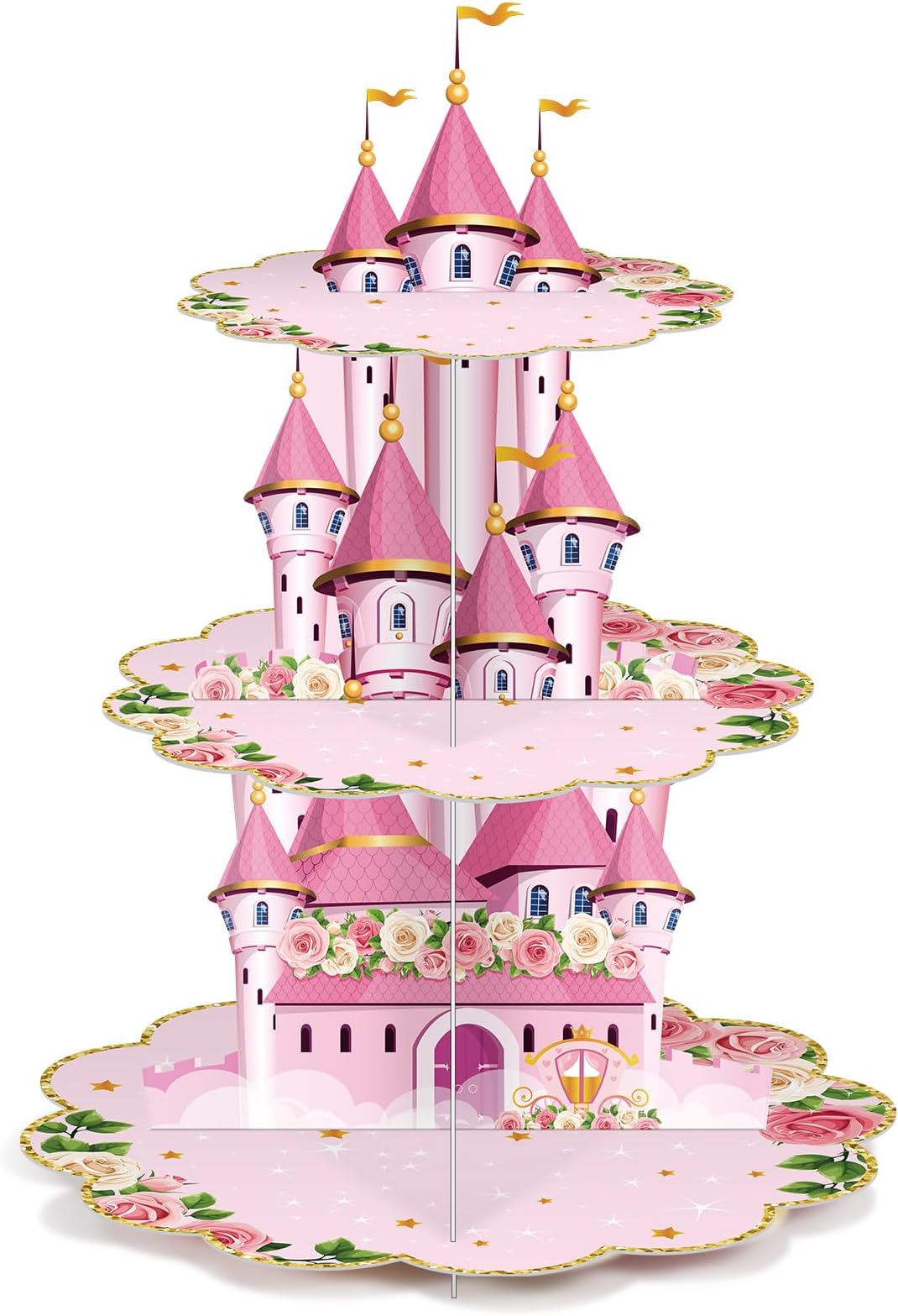 Amazon.com: Princess Birthday Party Decorations 3 Tier Cupcake Stand ...