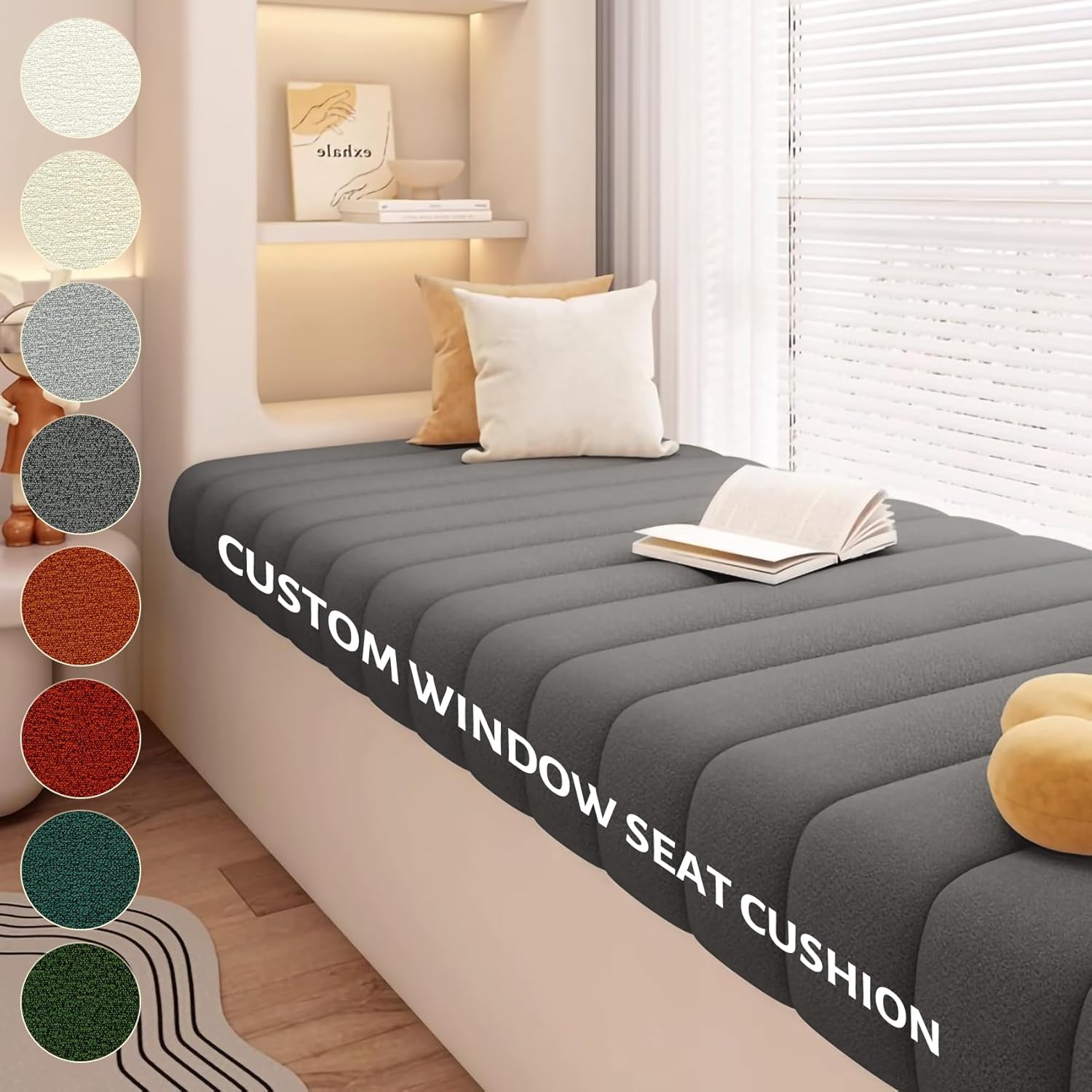 Amazon.com: Parkerly Custom Window Seat Cushion Indoor Splash-Proof Bay ...
