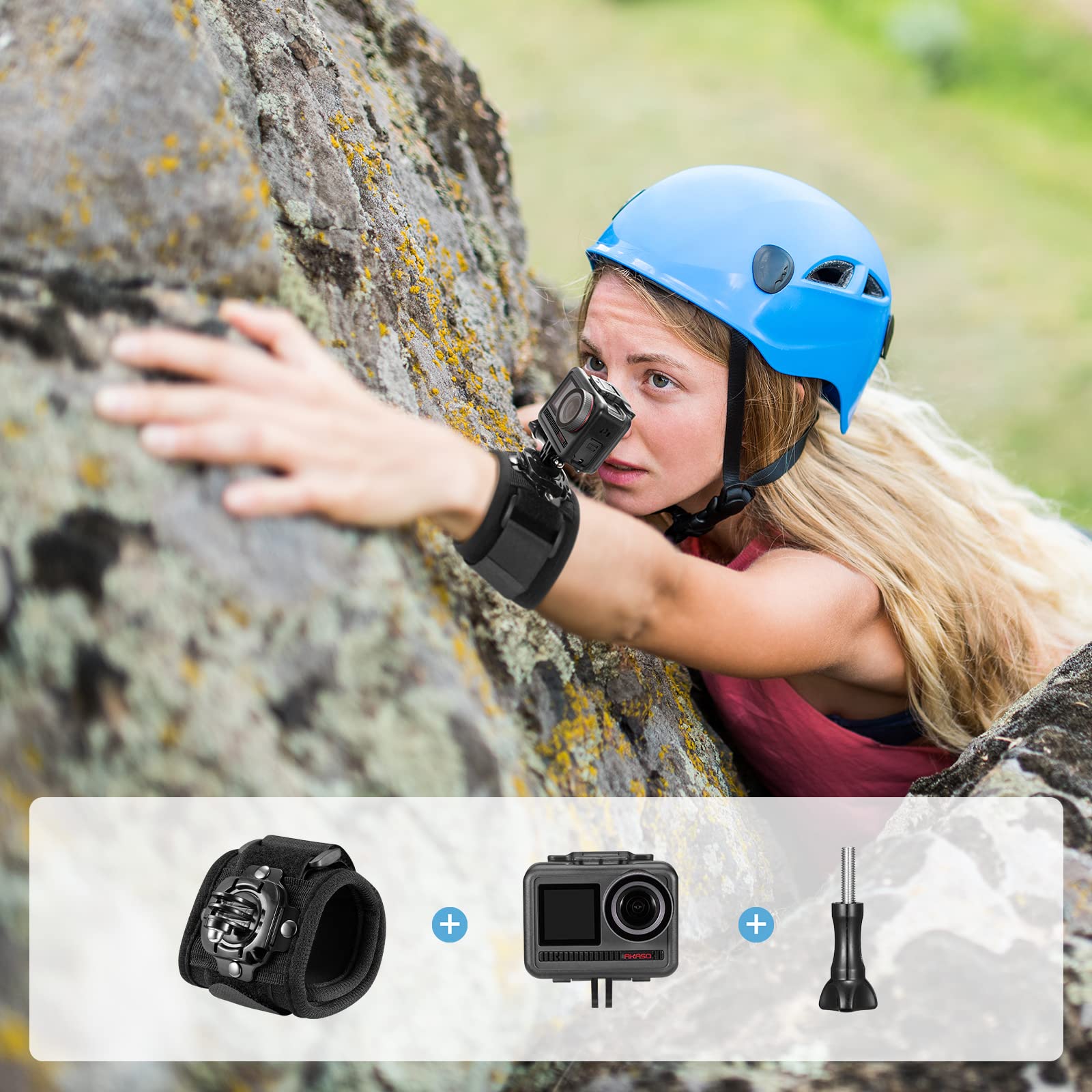 Snapklik.com : AKASO Action Camera Rock Climbing Kit Compatible
