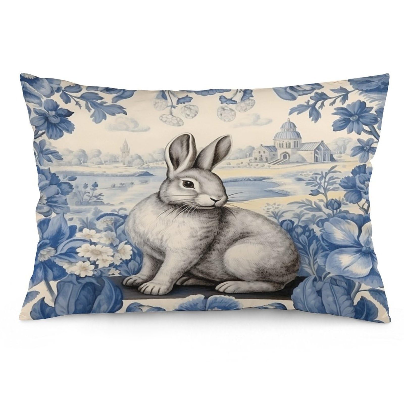 Amazon.com: MaSiledy Outdoor Pillow Covers 18x18 Rustic Blue Dutch ...