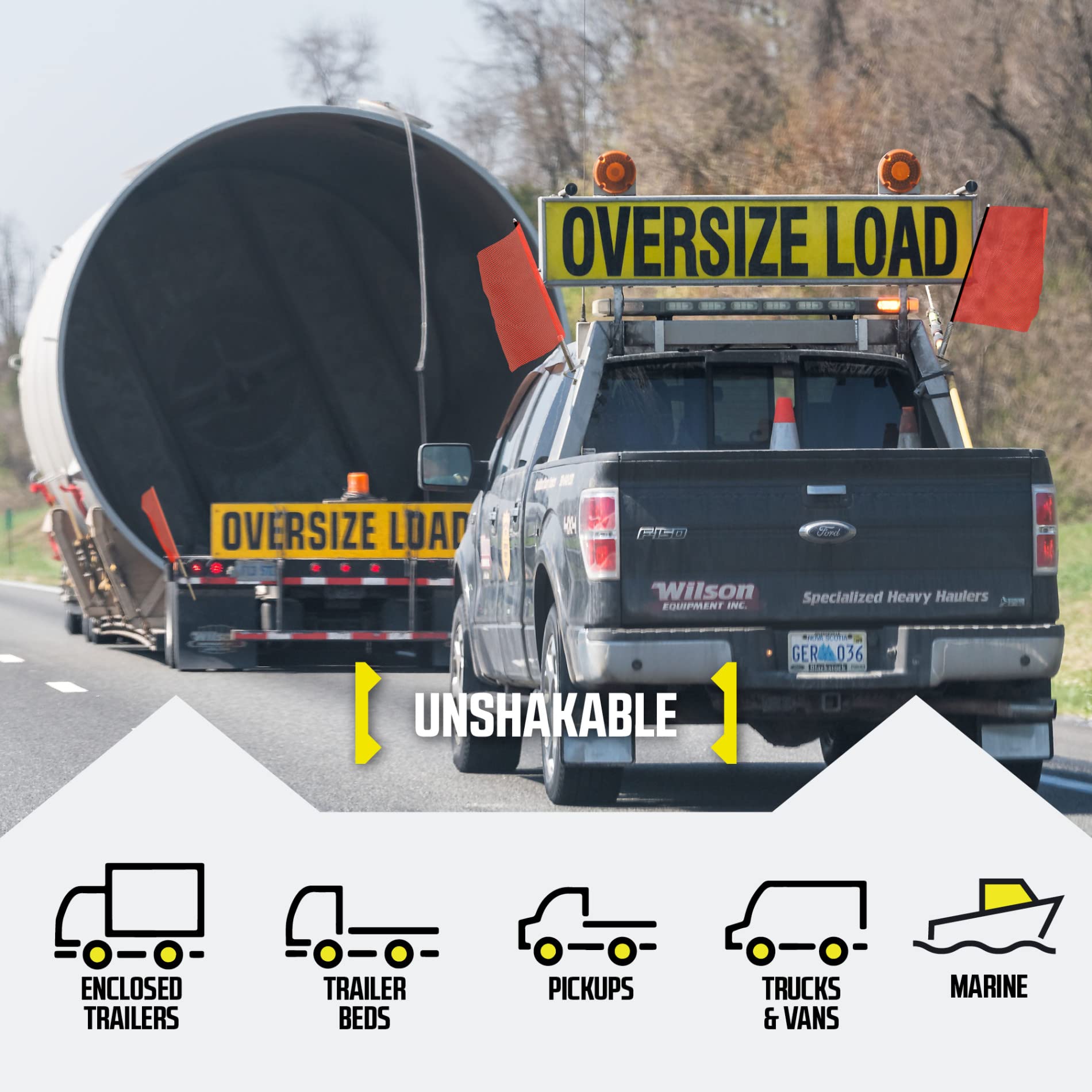 Snapklik.com : DC Cargo Magnetic Oversize Load Sign Kit - DOT Compliant, Durable And Visible ...