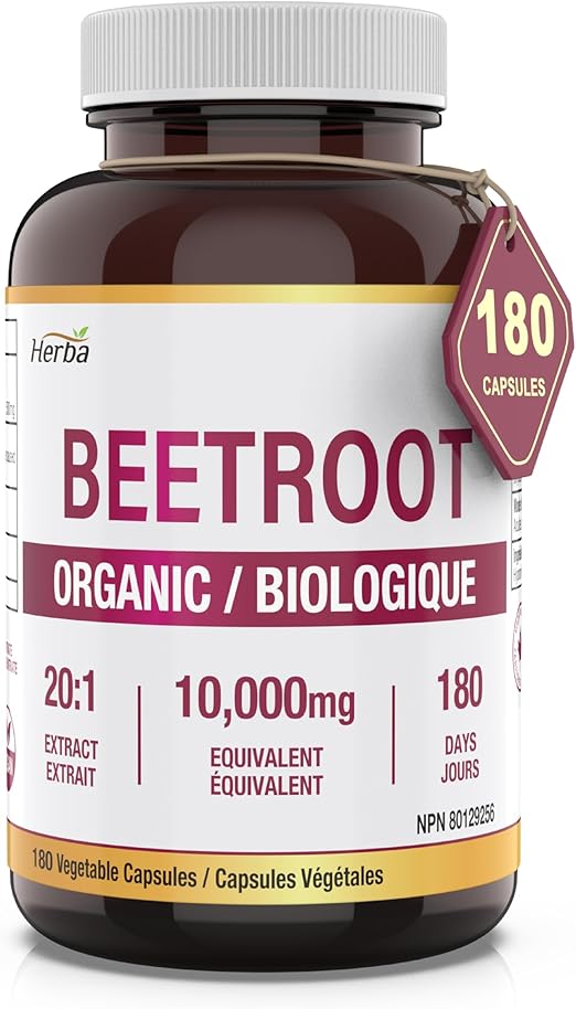 10,000mg Organic Beet Root Supplement – 180 Capsules | 20:1 Beet Root ...