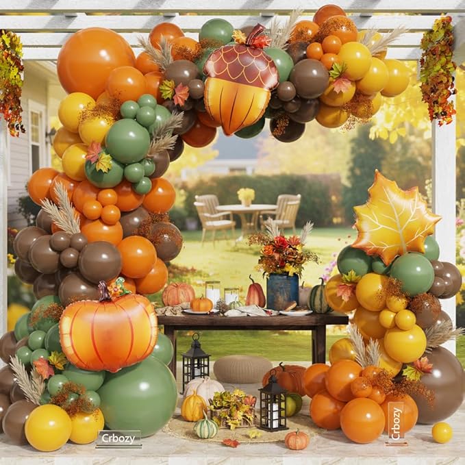 Amazon.com: 140Pcs Fall Balloon Arch Kit, Burnt Orange Sage Green and ...