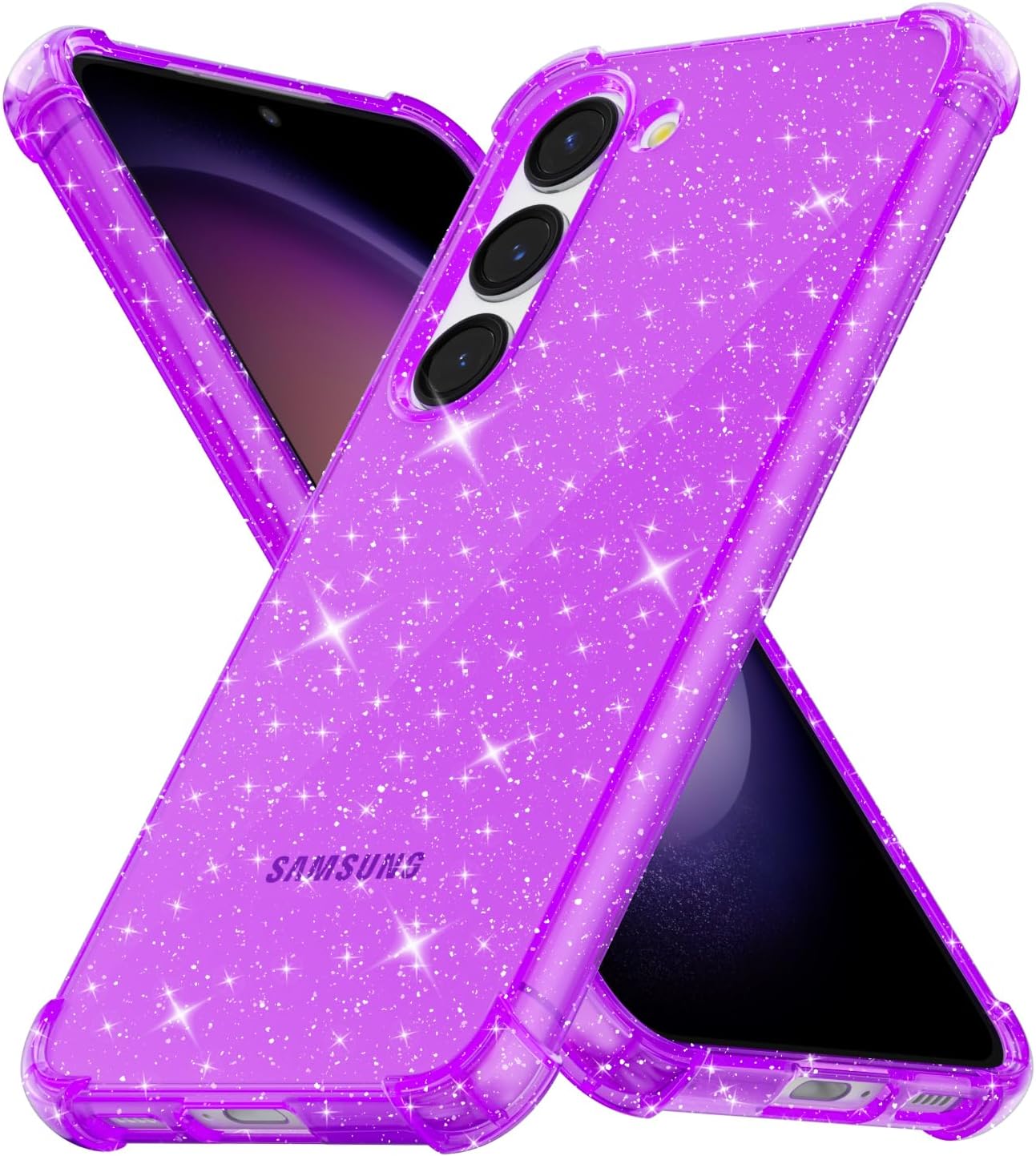 Amazon.com: Svanove for Samsung Galaxy S23 Phone Case Clear Glitter ...