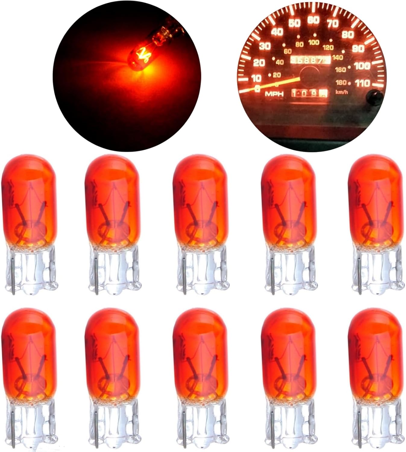 Amazon.com: MOAEWN T10 194 LED Light Bulb 158 PC194 161 W5W Halogen ...