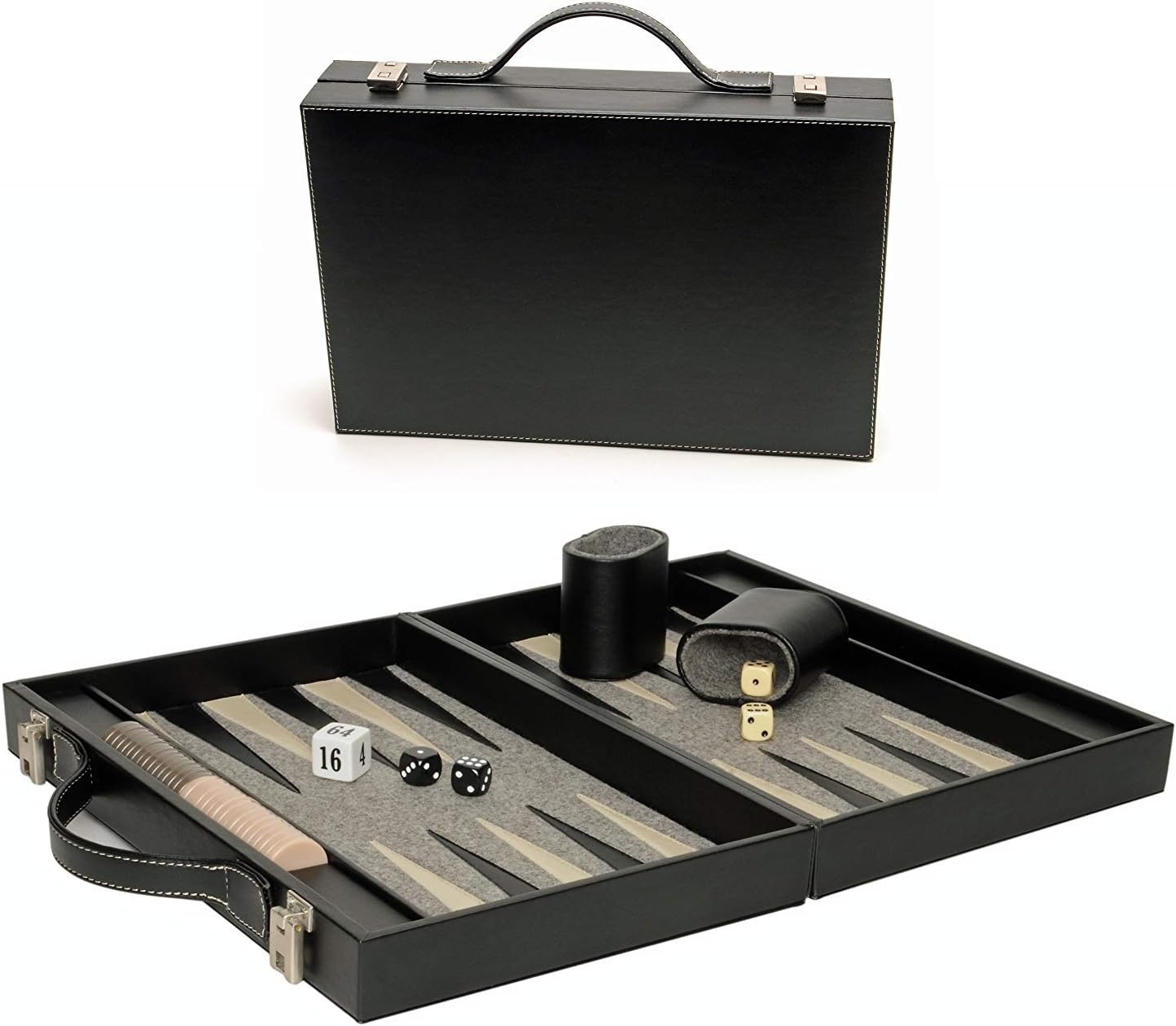 Amazon.com: WE Games Elegant Black Backgammon Briefcase Board Game - 14 ...