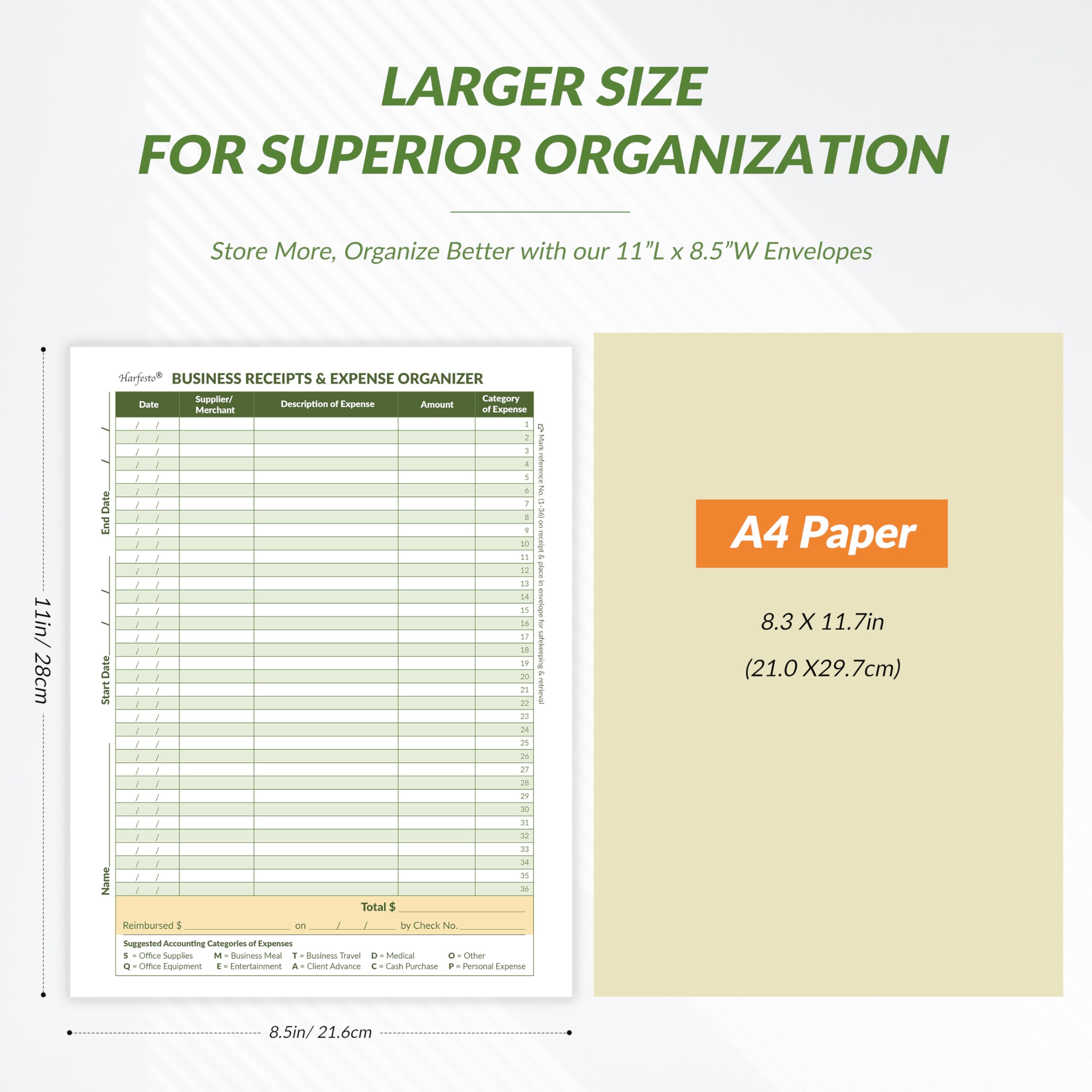 Snapklik.com : Harfesto Large Receipt Organizer & Expense Tracker ...