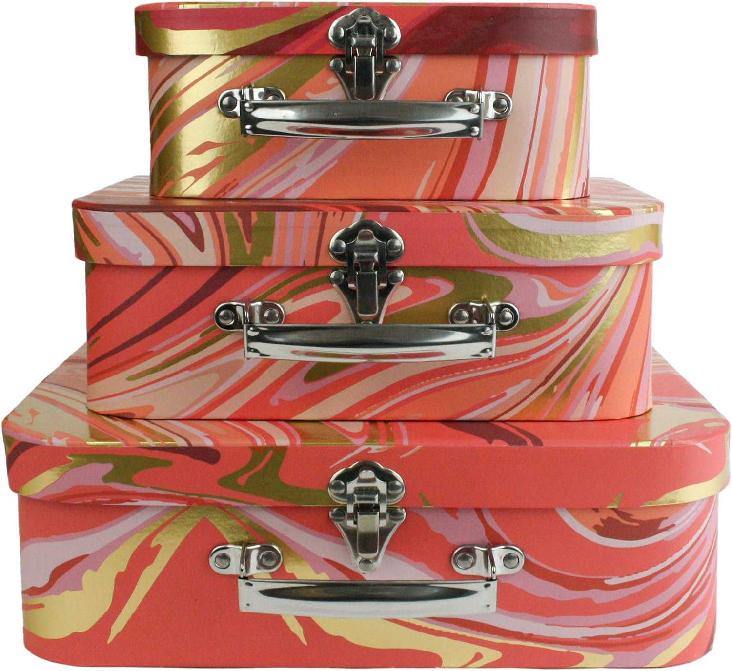 Set of 3 Retro Storage Suitcases : Amazon.co.uk: Home & Kitchen