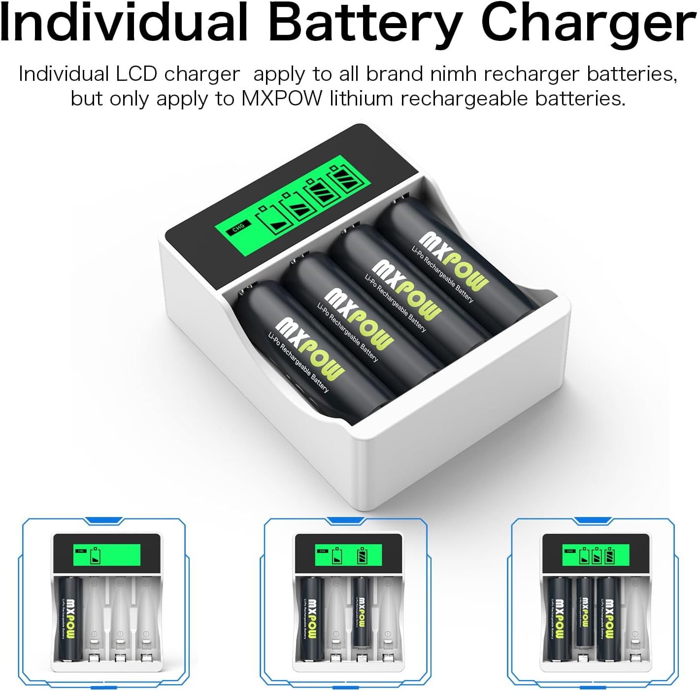 Baterías recargables AA Litio 1.5V 3500mWh, 4 pilas AA recargables con ...