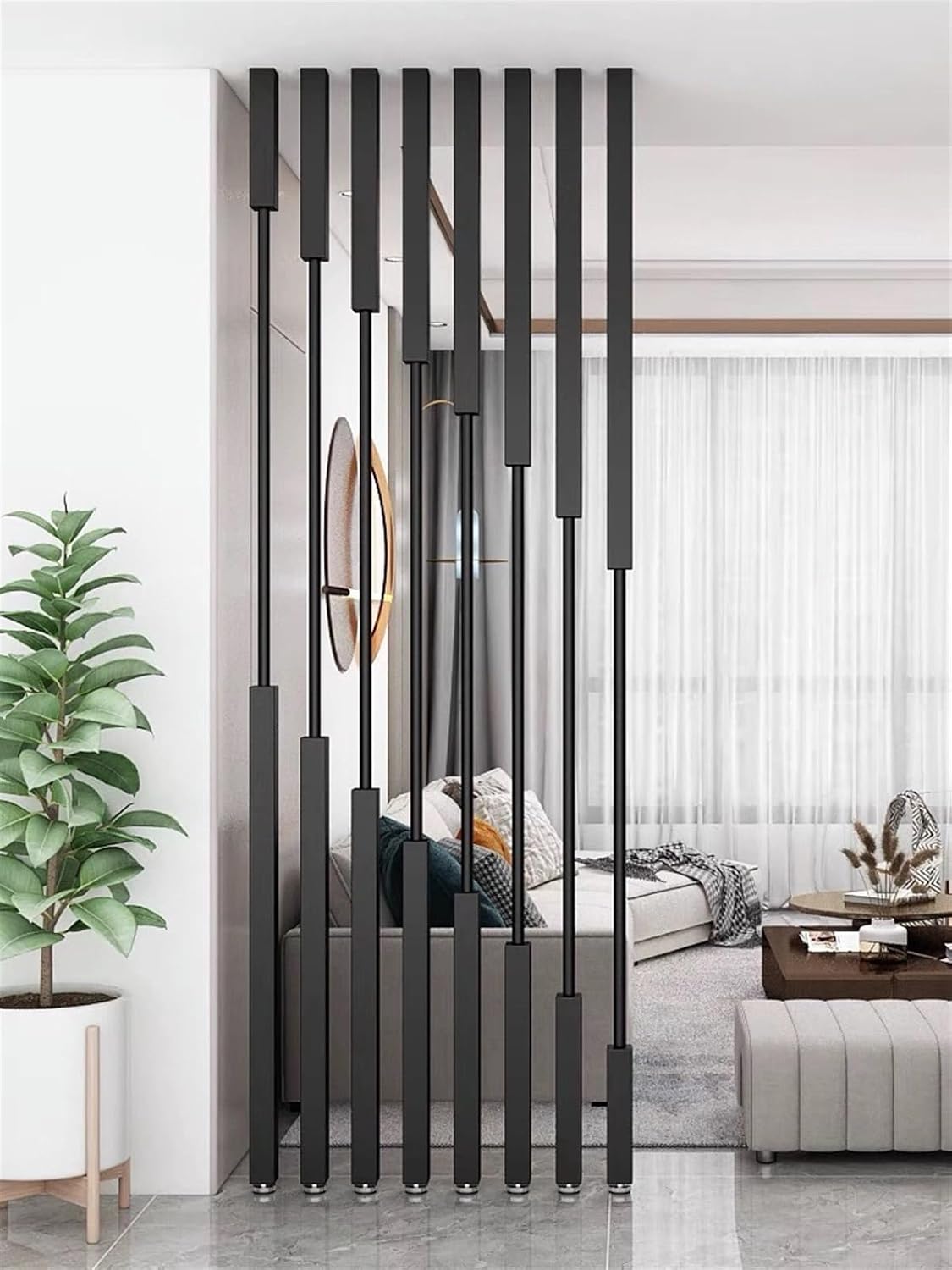 Amazon.com: Room Divider Post Living Room 8 Pole Screen Partition ...