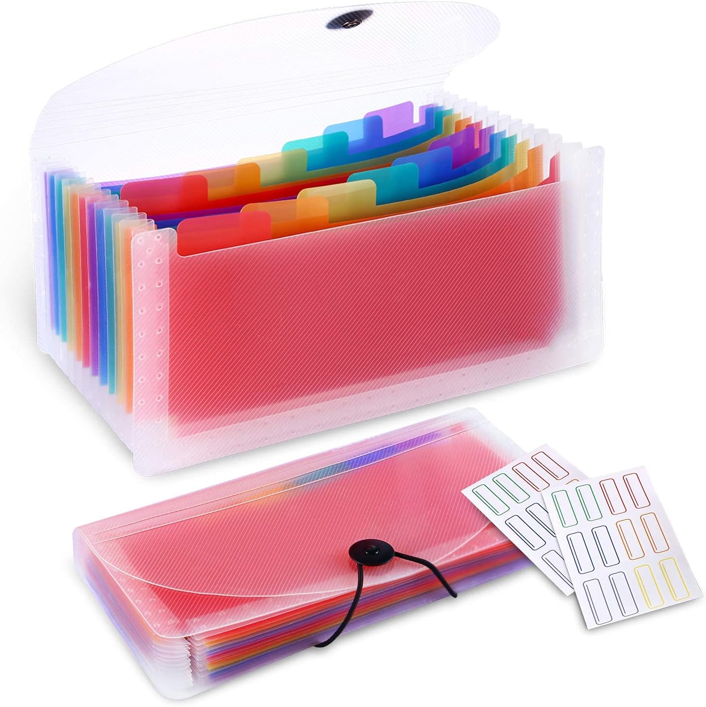 Amazon.com : 2 Pack 13 Pockets Accordion File Organizer, A6 Plastic ...