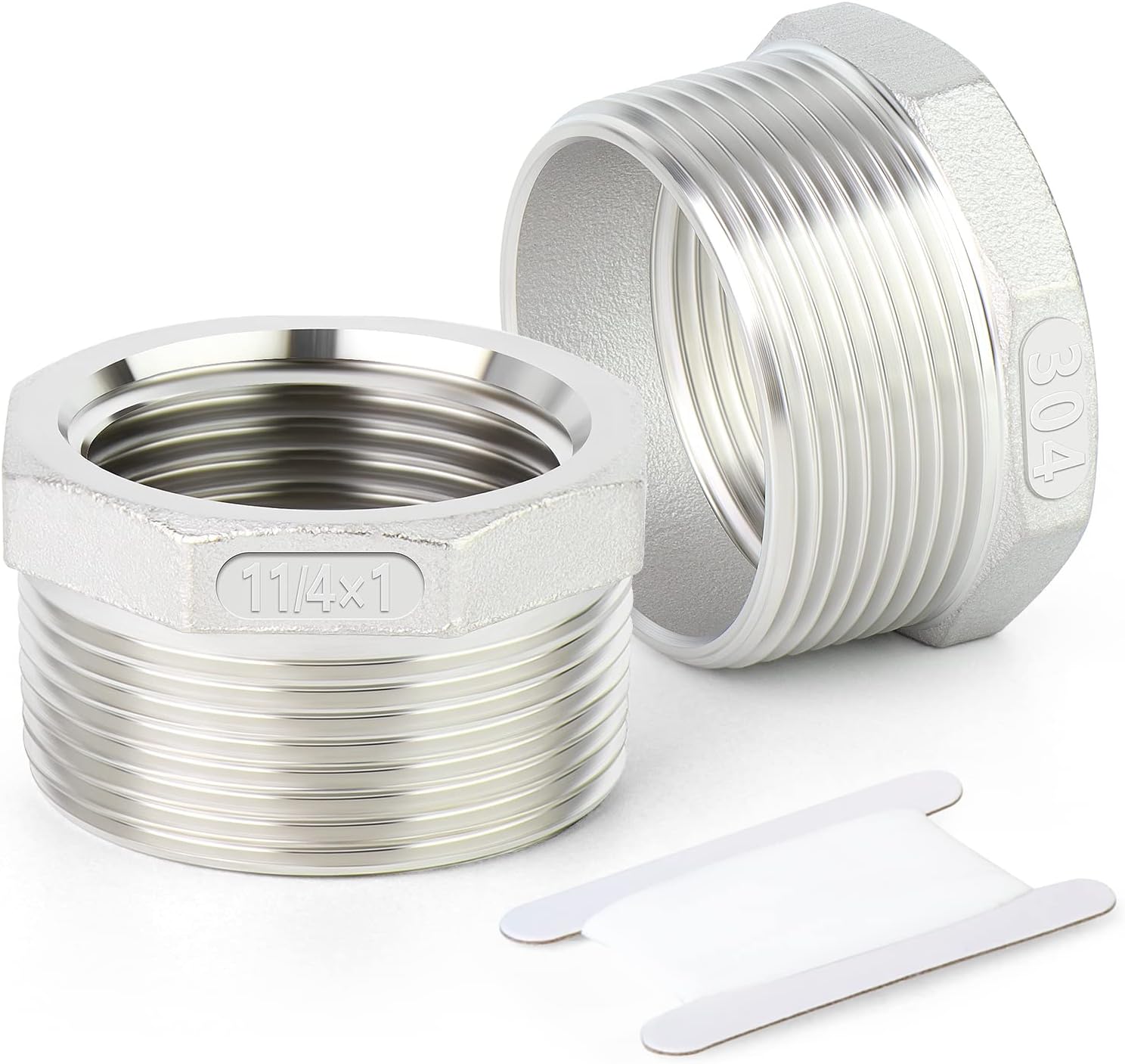 Amazon.com: TAISHER 2PCS 304 Stainless Steel Reducer Hex Bushing, 1-1/4 ...