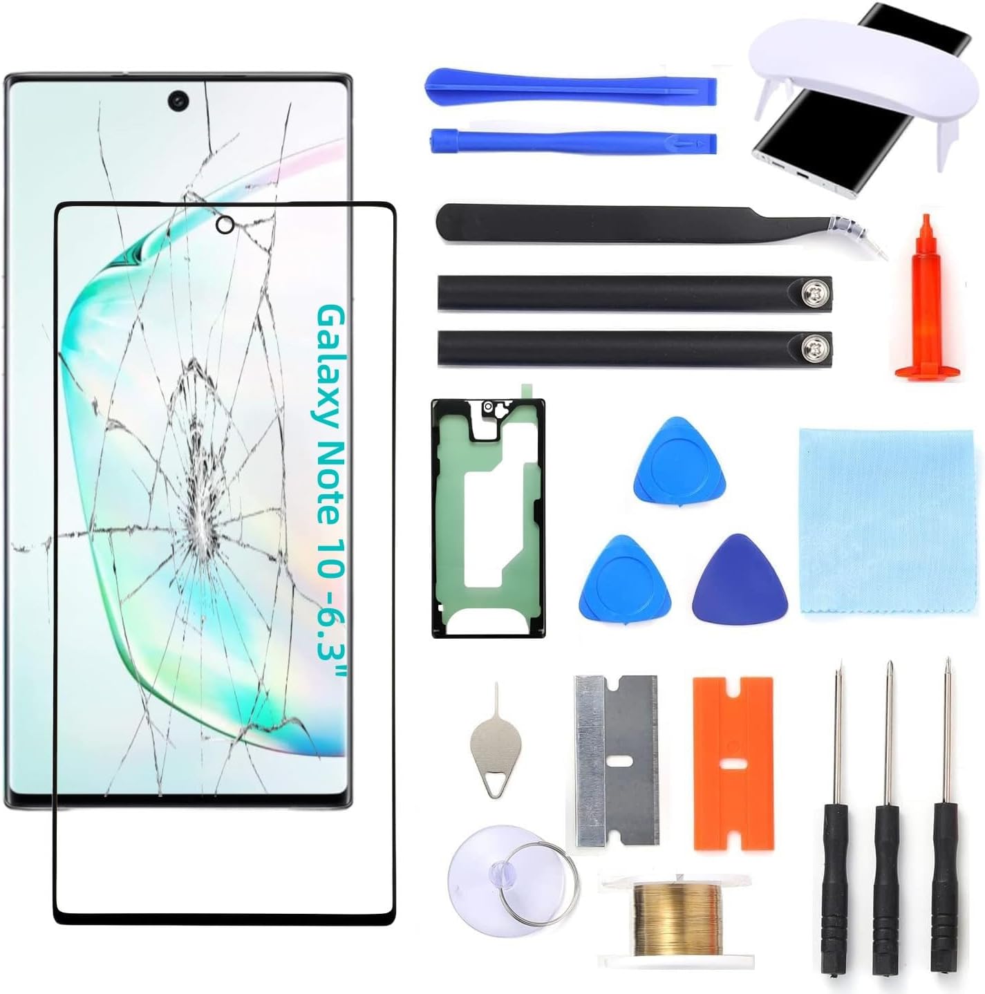Amazon.com: UYGHHK Note 10 Screen Replacement, Front Glass Outer Repair ...