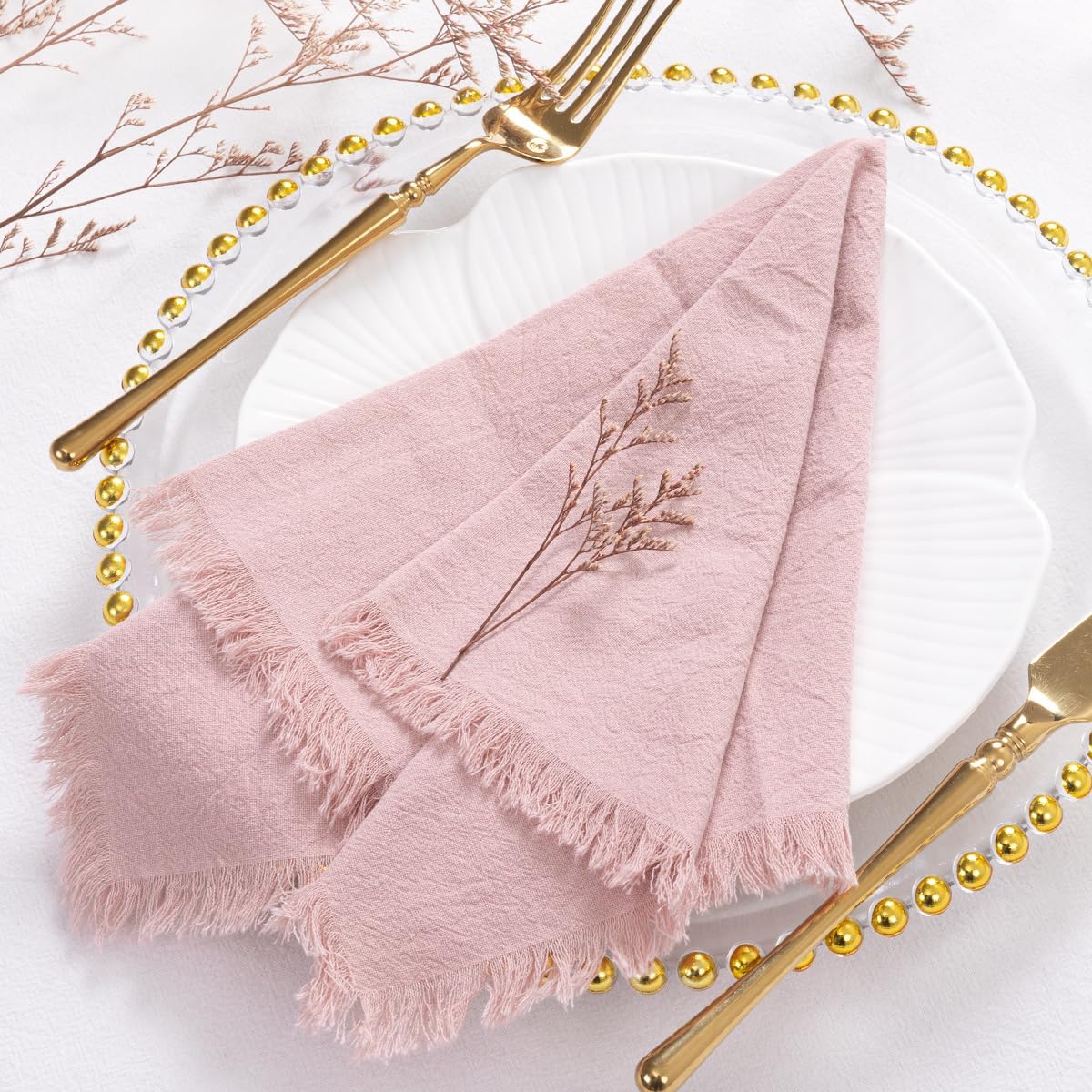 Amazon.com: Socomi Linen Napkins Pink Valentine's Day Easter Spring ...