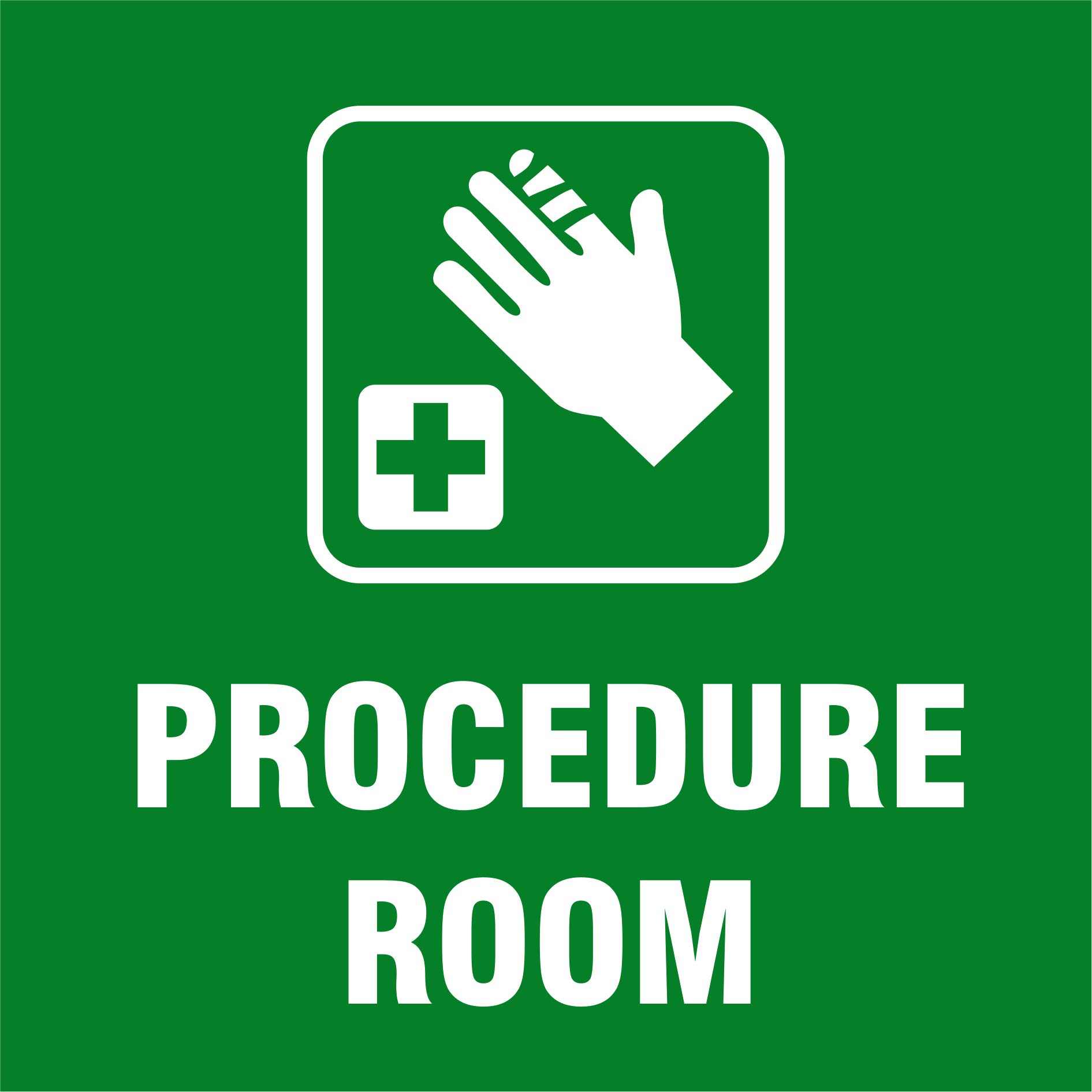 Procedure Room Sign Board GREEN with Double Side Adhesive Tape-Vinyl ...