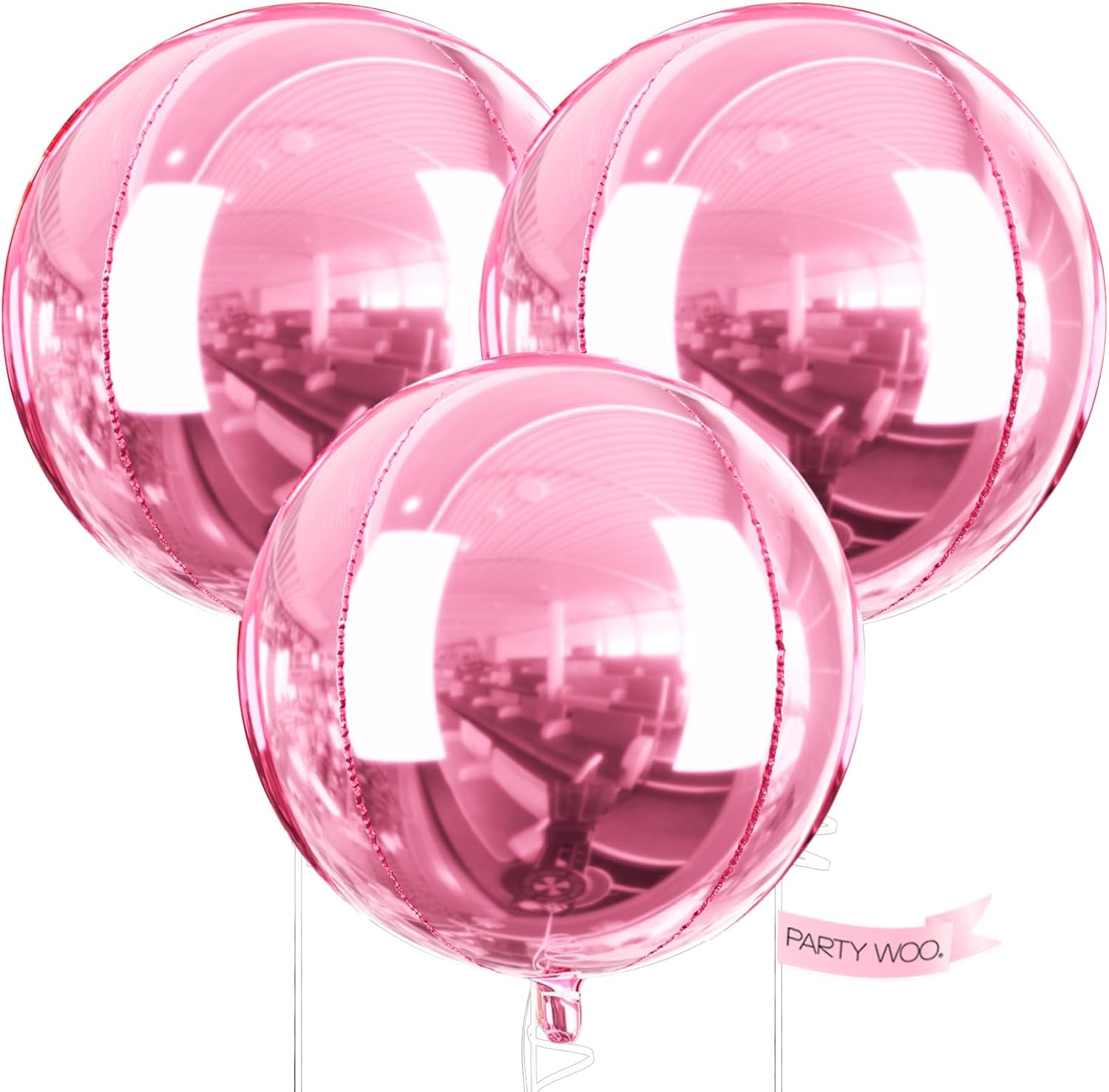 Amazon.com: PartyWoo Pink Foil Balloons, 3 pcs 50 Inch Round Foil ...