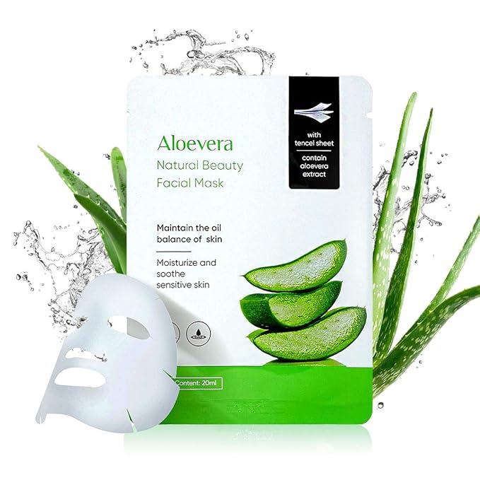 Buy MINISO Face Mask for Glowing Skin, Nature Aloevera Deep Moisturize ...