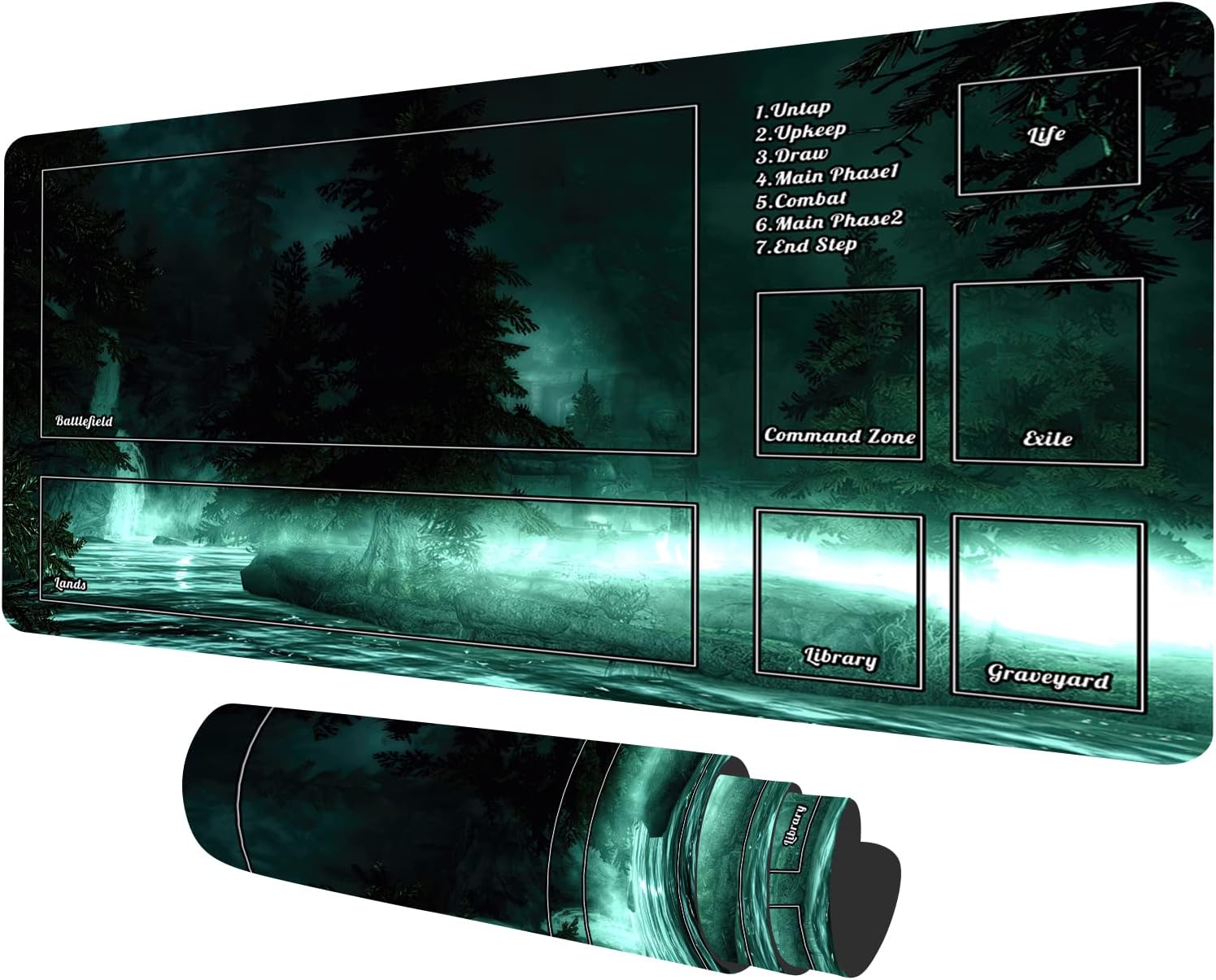 Amazon.com: TCG Playmat with Zones Landscap Game Play Mat Table Pad ...