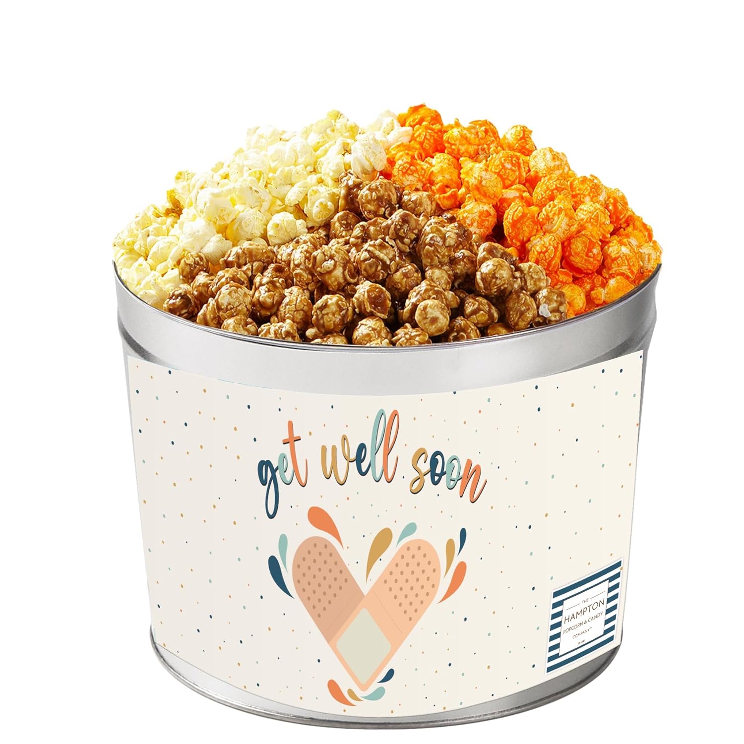 Amazon.com : Gourmet Popcorn Tin 3 Flavor - Butter Popcorn, Caramel ...