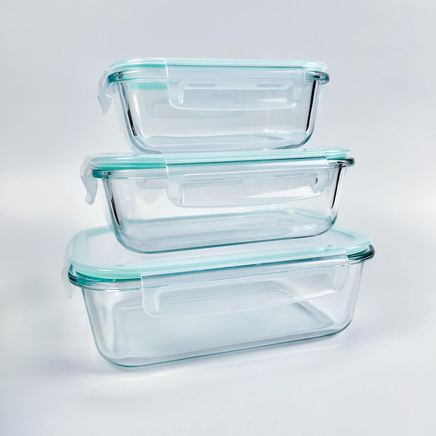 Amazon.com: Pmssypl 3 Piece Glass Food Storage Container Set Sealed ...