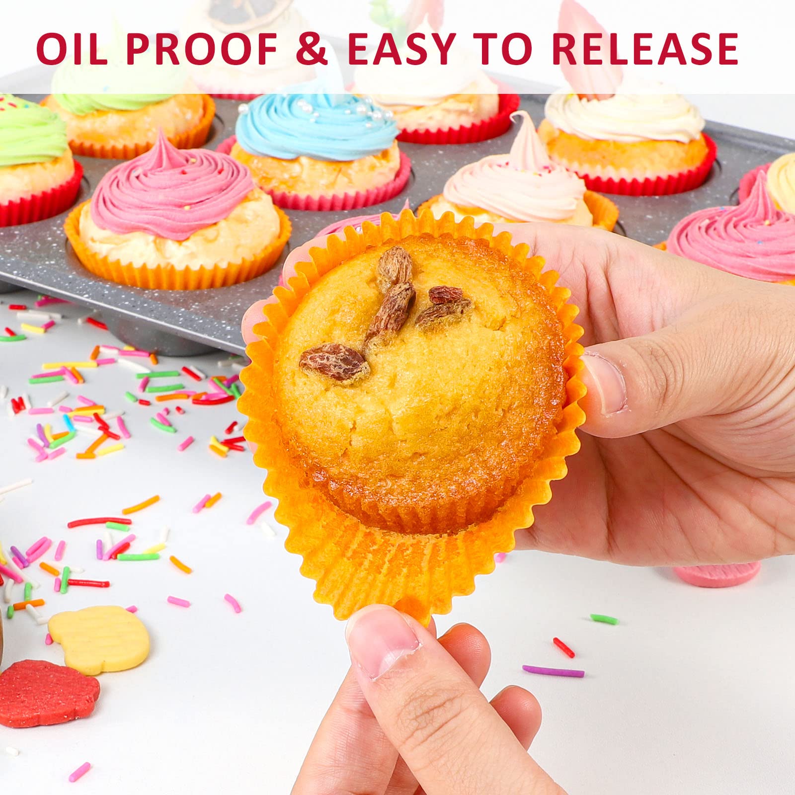 Snapklik.com : Caperci Standard Orange Cupcake Muffin Liners 500-Count ...