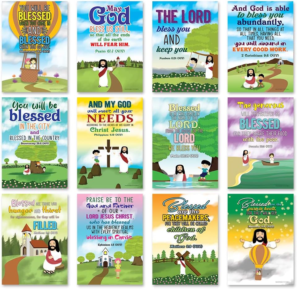 Amazon.com : NewEights God's Blessing Christian Living Poster (24-Pack ...