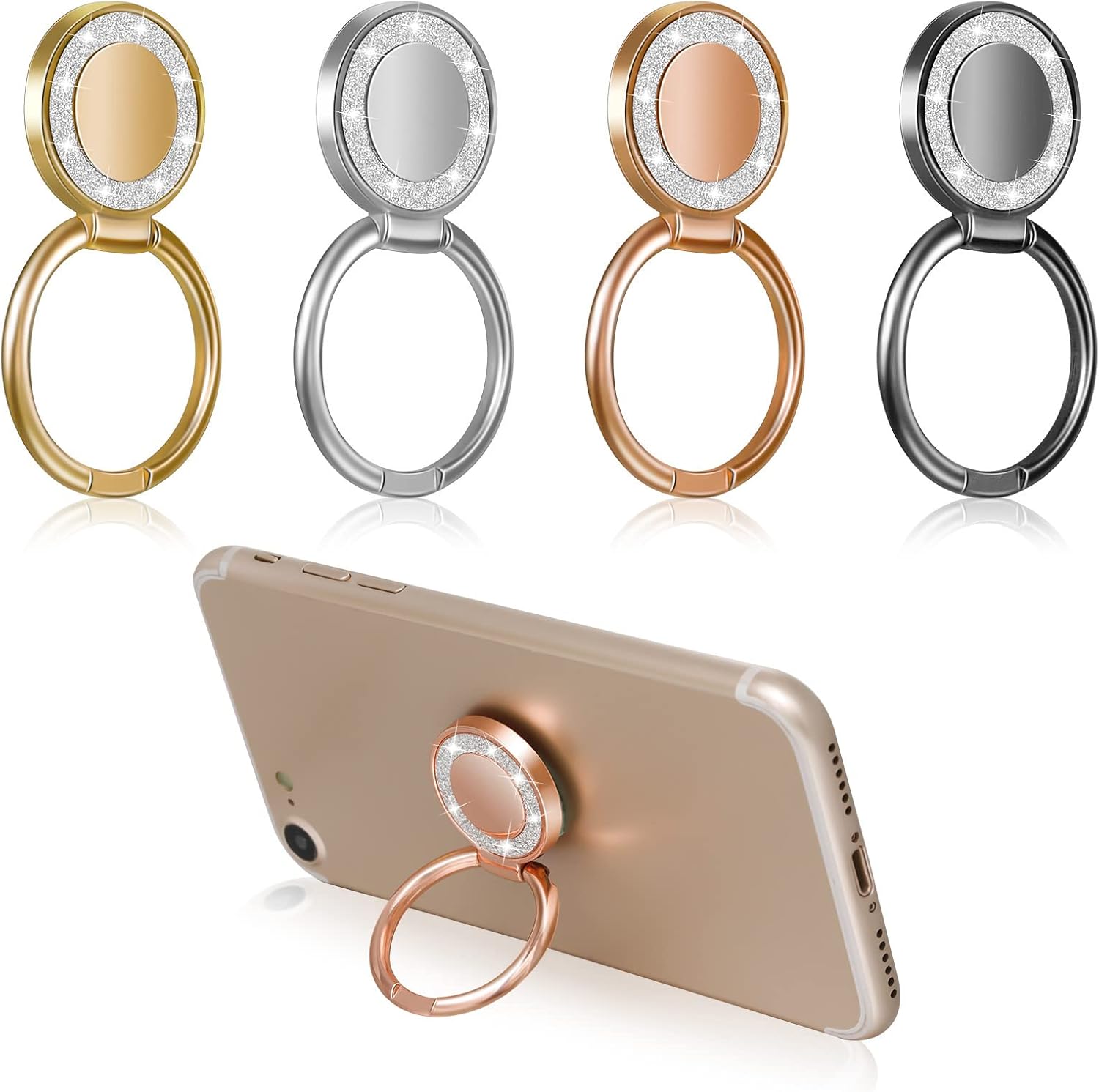 ALTcompluser 4 Stück Smartphone Fingerhalterung, Glitzern Handy Ring ...