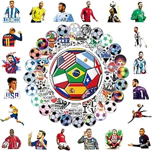Amazon.com: 150 PCS World Cup Football Soccer Stickers Soccer Sports ...