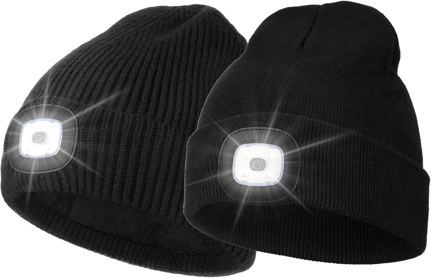 Amazon.com: MELASA Fleece Lined Beanie with LED Light and USB ...