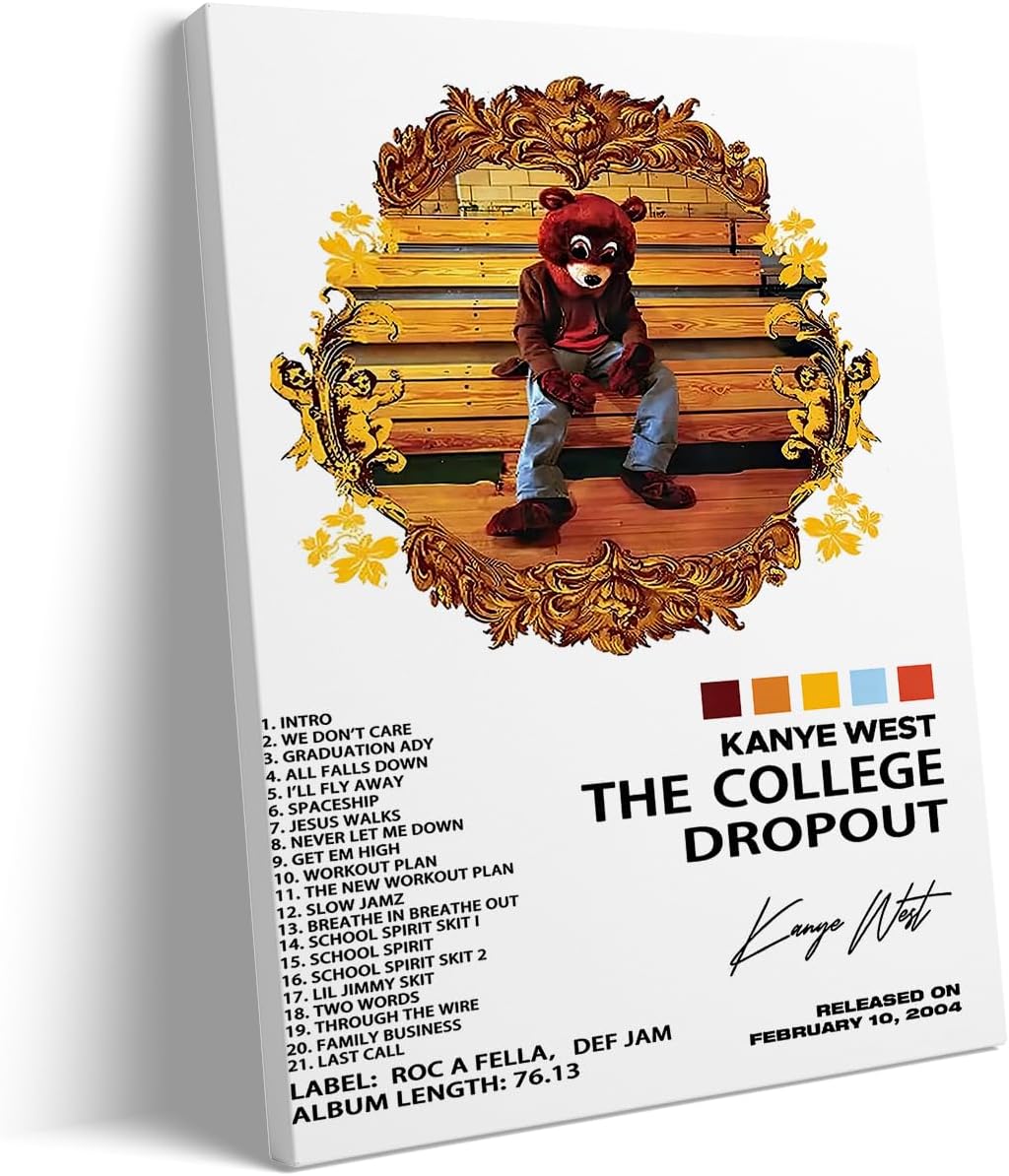 Kanye West poster College Dropout Album cover Music posters canvas wall ...