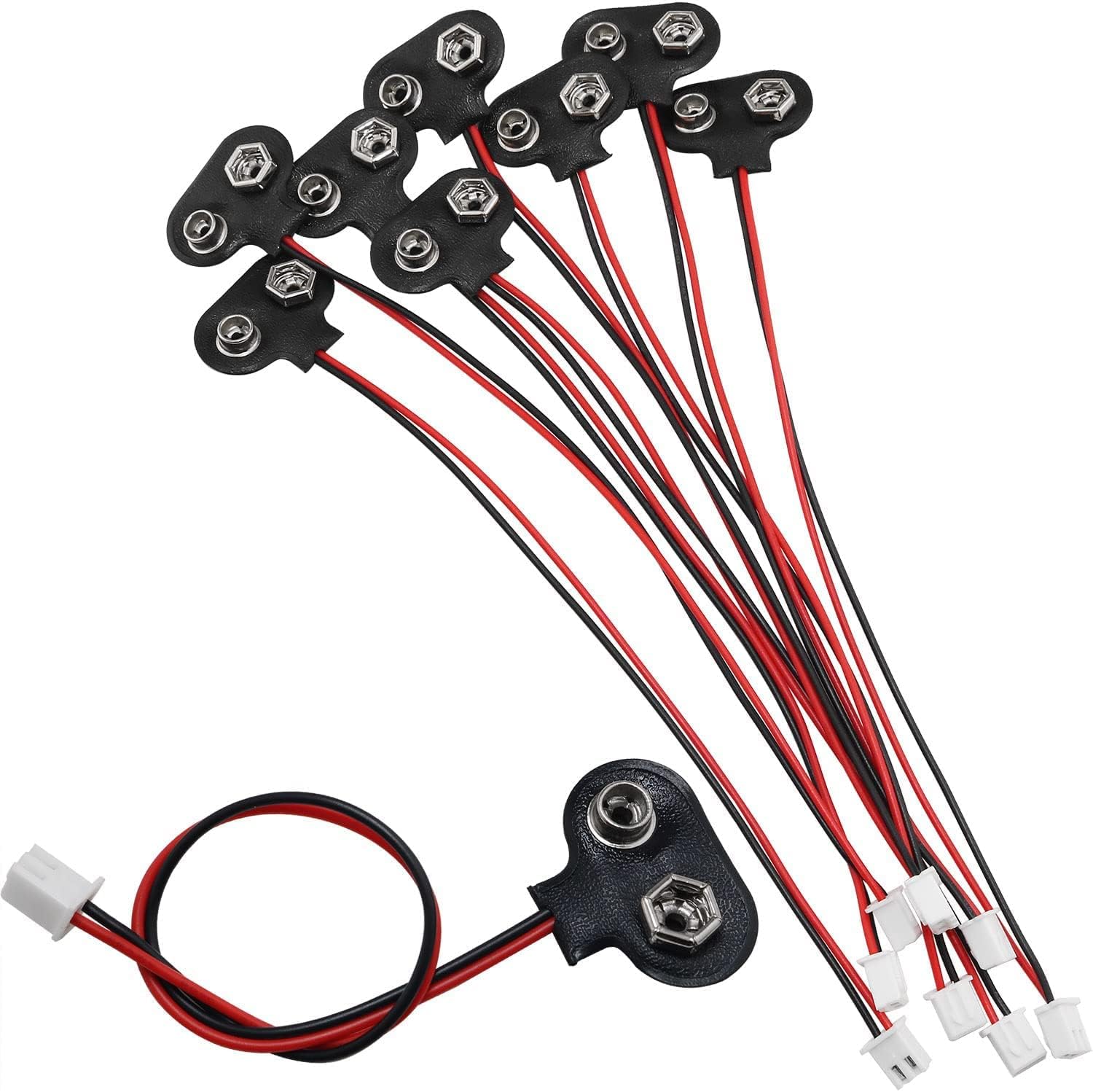 Amazon.com: FDXGYH 8pcs T Type Battery Clip Lead Wire 9V Battery Snap ...