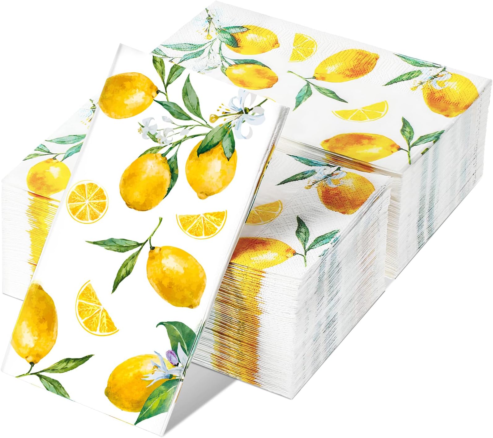 Amazon.com: 120 Pieces Lemon Napkins 3 Ply Disposable Lemon Paper ...