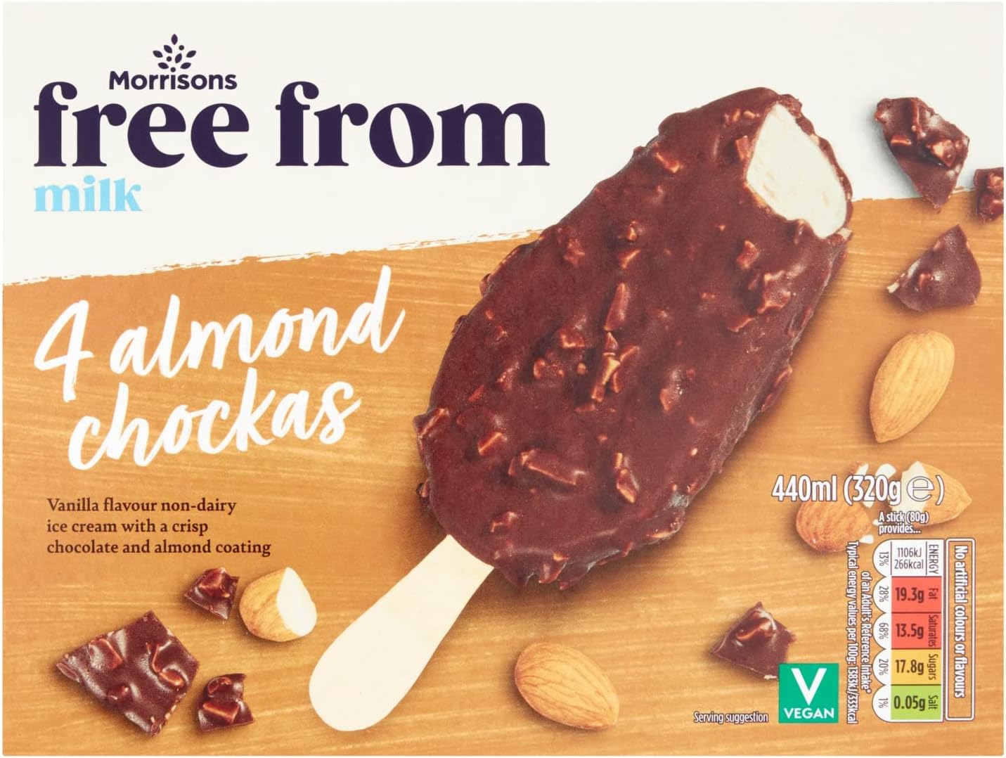Morrisons V Taste 4 Choc & Almond Chockas, 320g (Frozen) : Amazon.co.uk ...