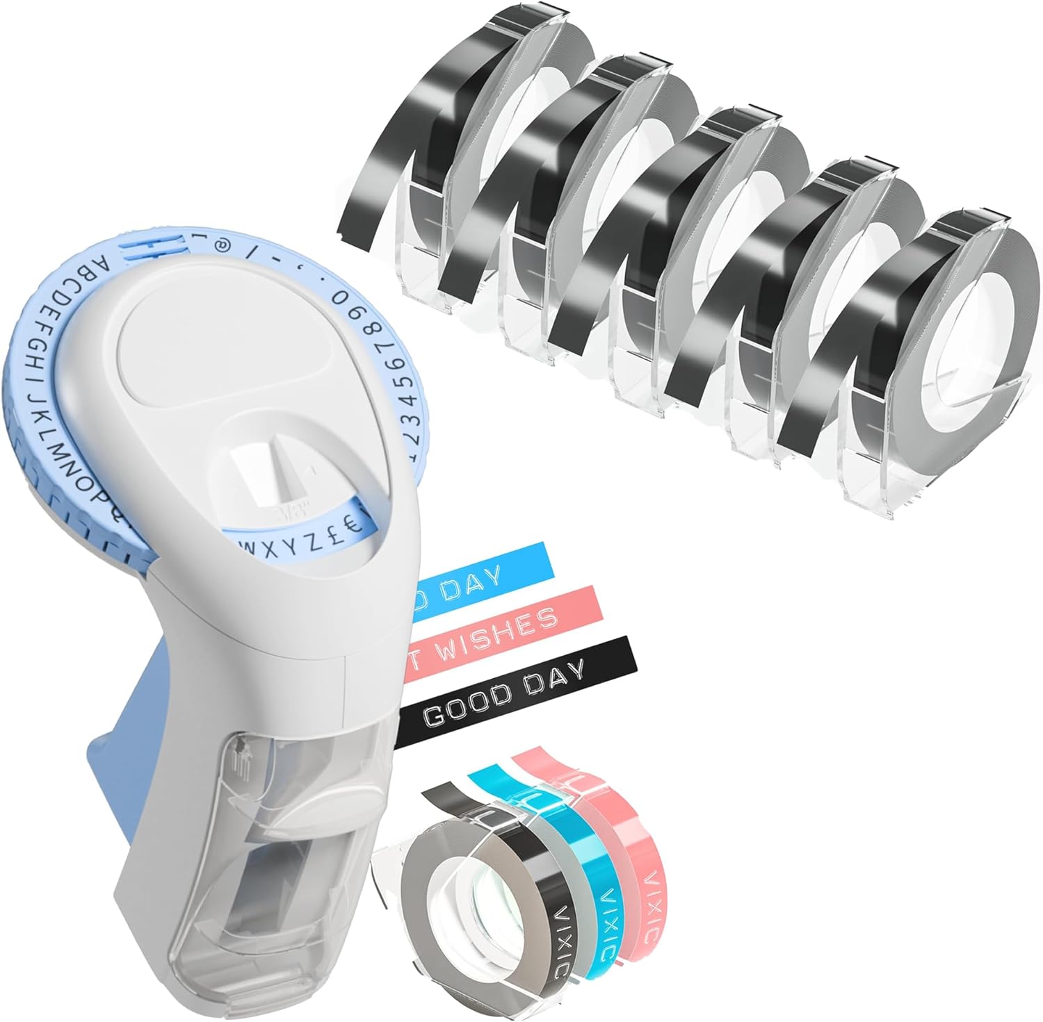 Fabricante de etiquetas en relieve con 8 rollos de cintas en relieve ...