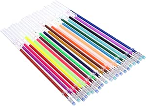 PATIKIL Glitter Gel Pen Refills Only, 48Pcs Fluorescence Pen Refills Metallic Neon Pastel Art ...